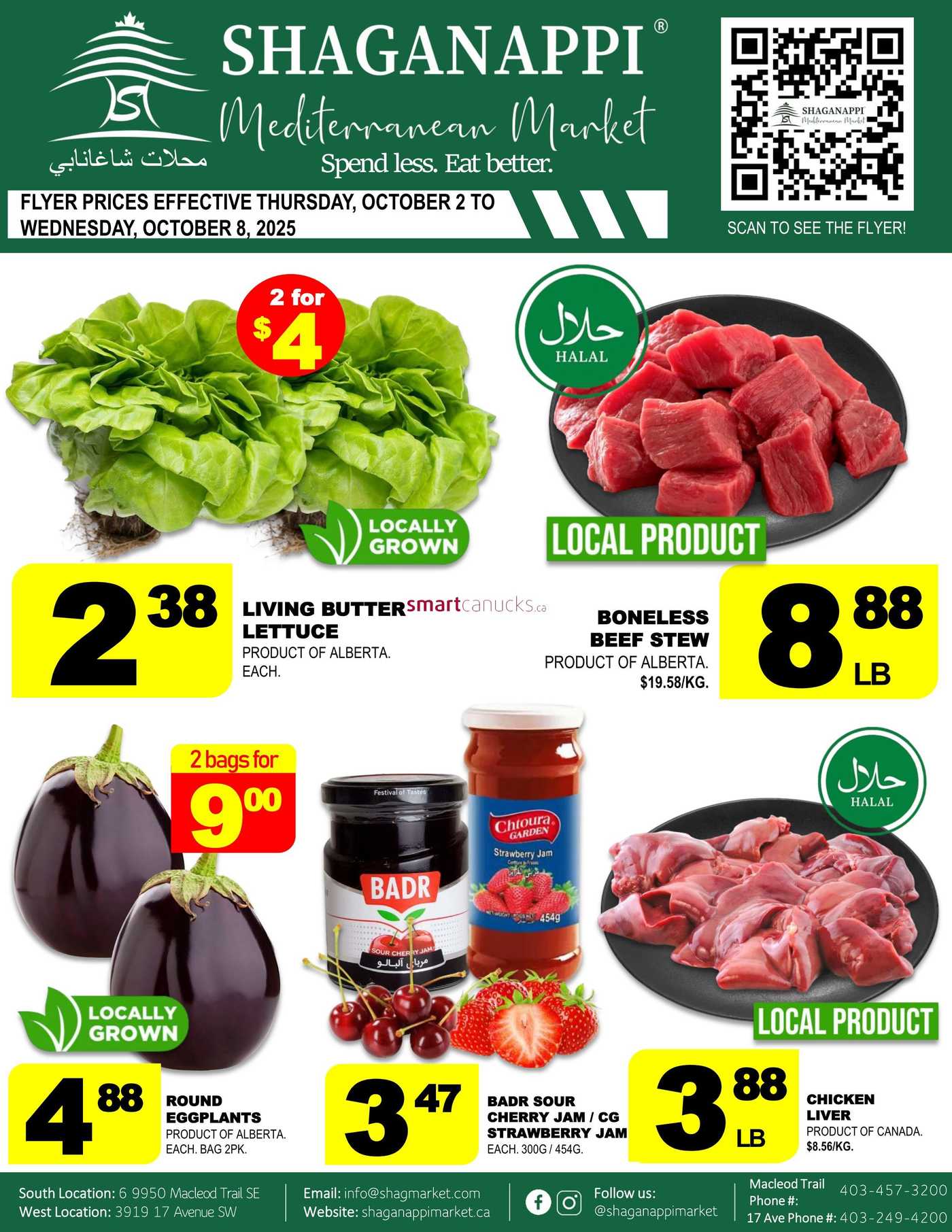 Shaganappi Mediterranean Market Flyer October 2 to 8