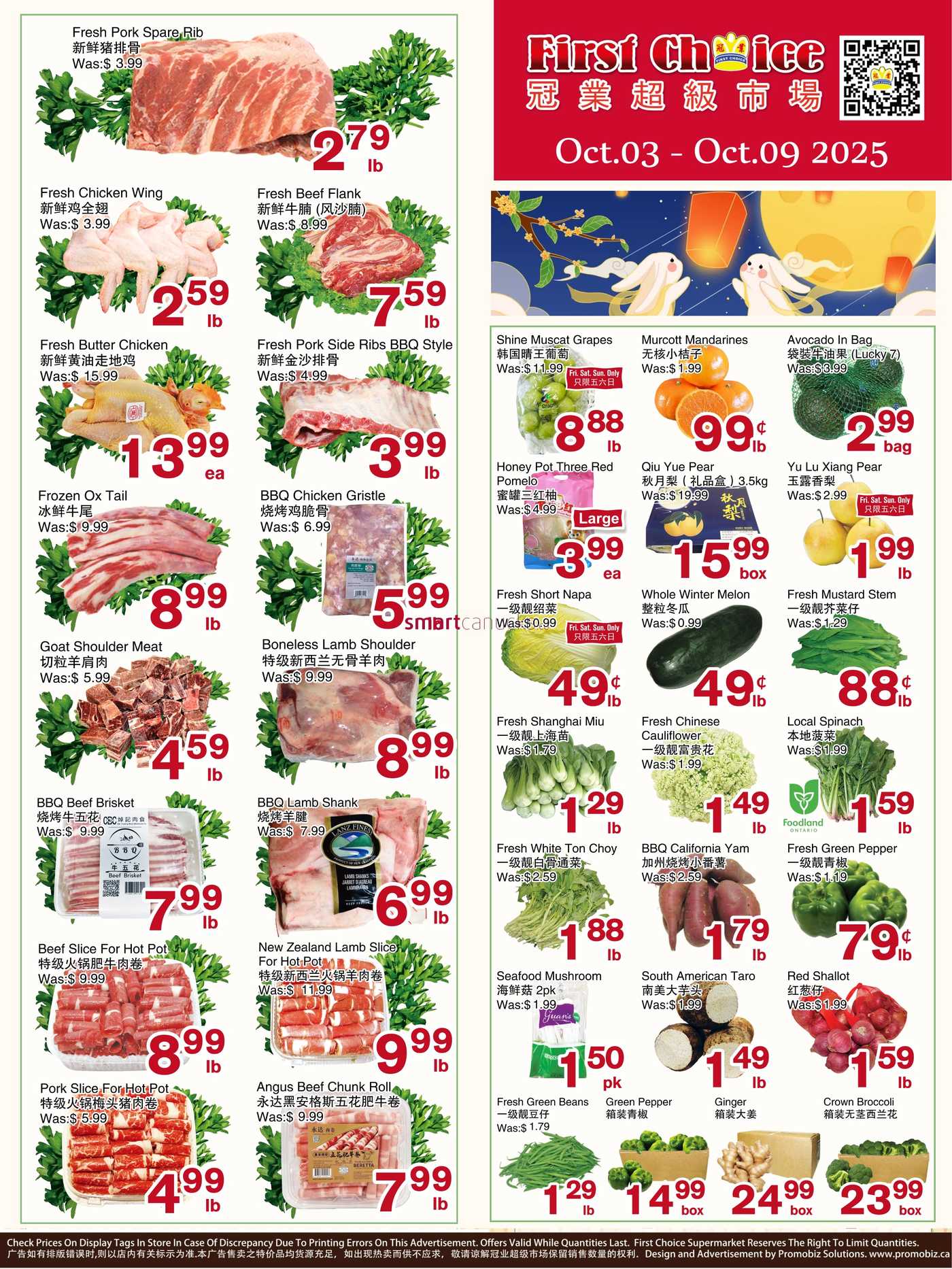 First Choice Supermarket Flyer October 3 to 9