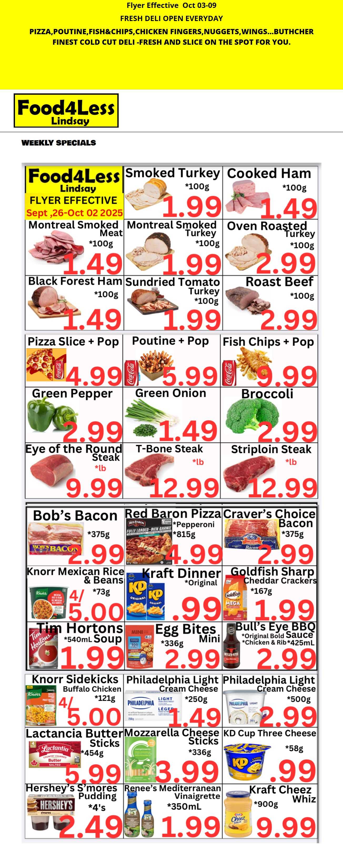 Food 4 Less (Lindsay) Flyer October 3 to 9
