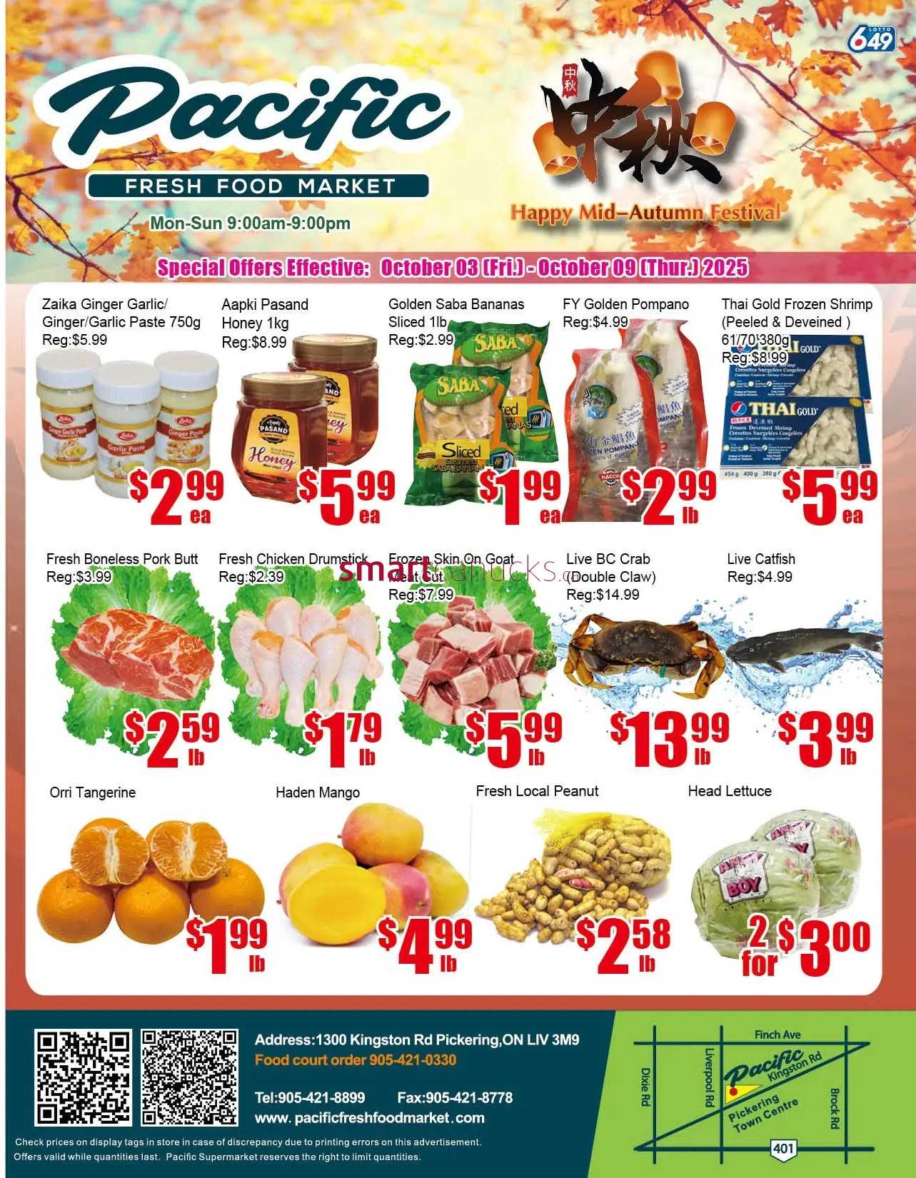 Pacific Fresh Food Market (Pickering) Flyer October 3 to 9