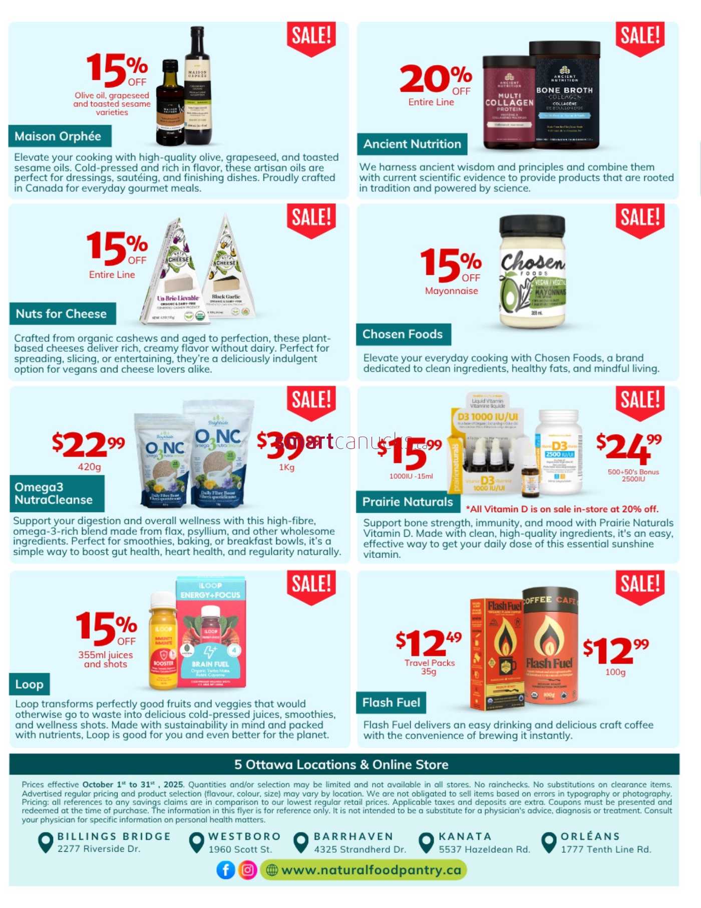 Natural Food Pantry Flyer October 1 to 31