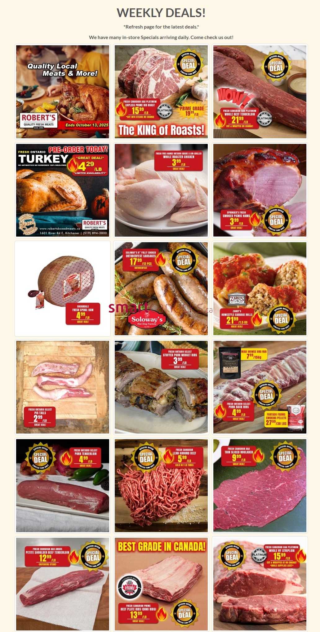 Robert's Fresh and Boxed Meats Flyer October 6 to 13