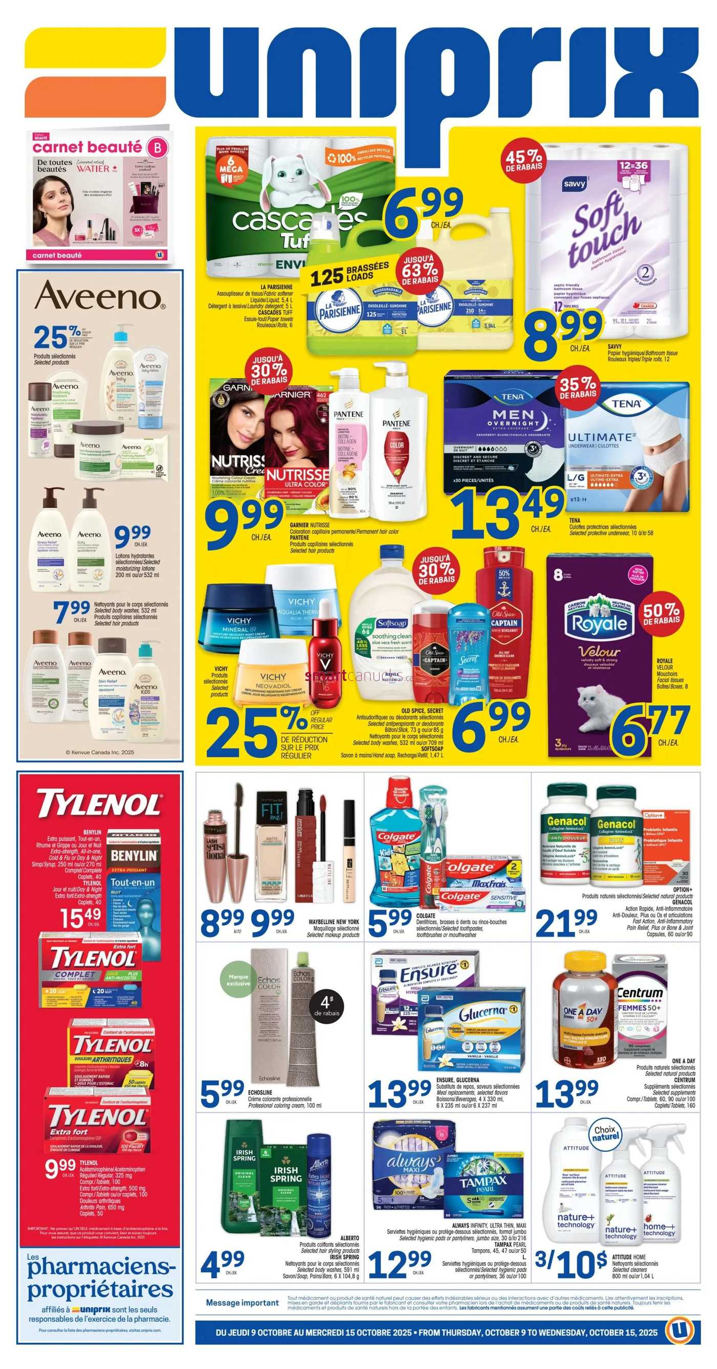Uniprix Flyer October 9 to 15
