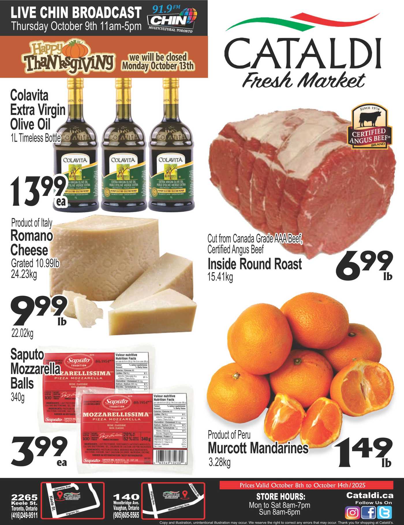Cataldi Fresh Market Flyer October 8 to 14