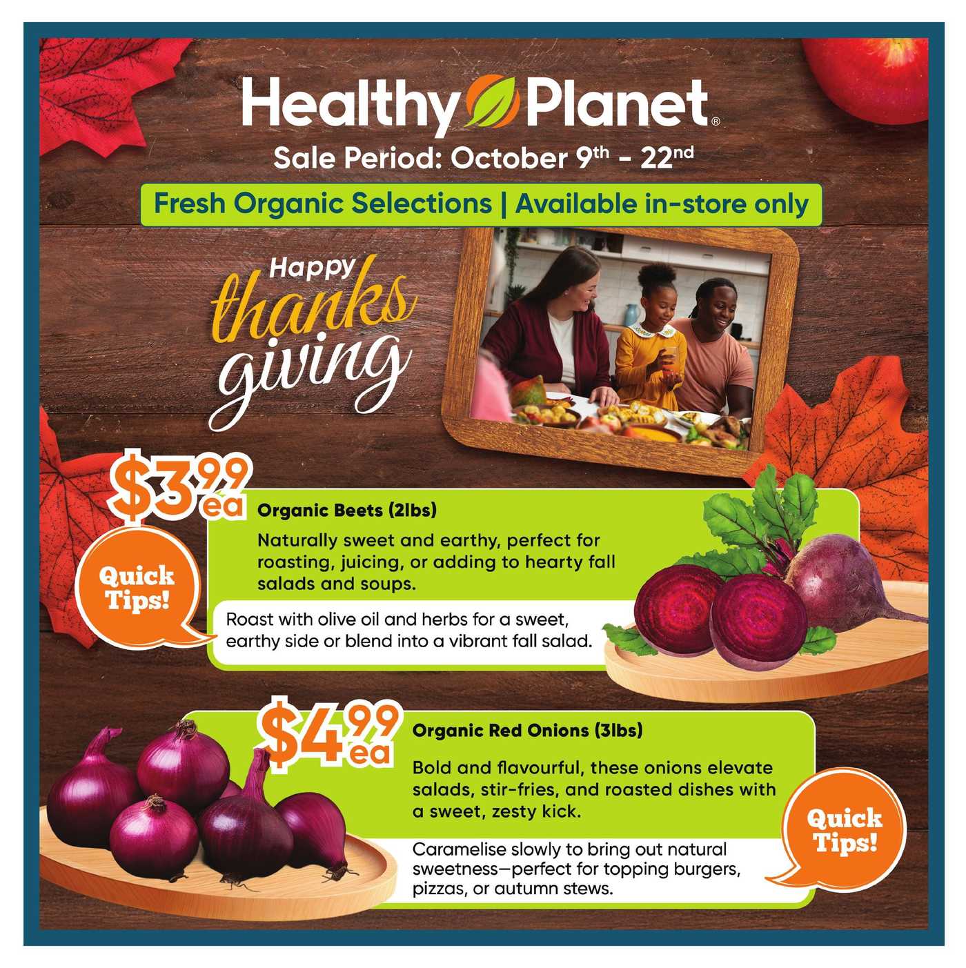 Healthy Planet Flyer October 9 to 22