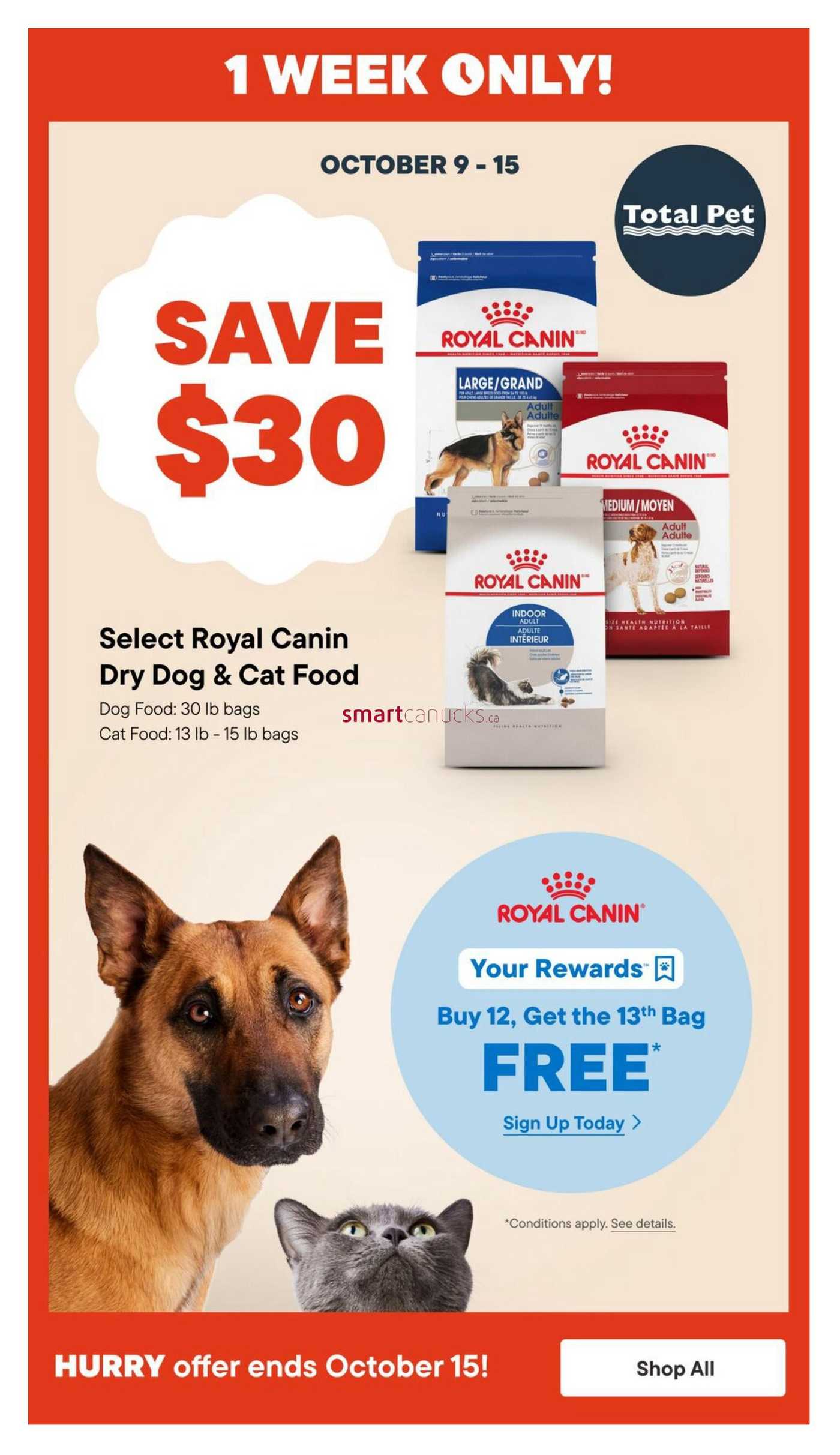 Total Pet Flyer October 9 to 15