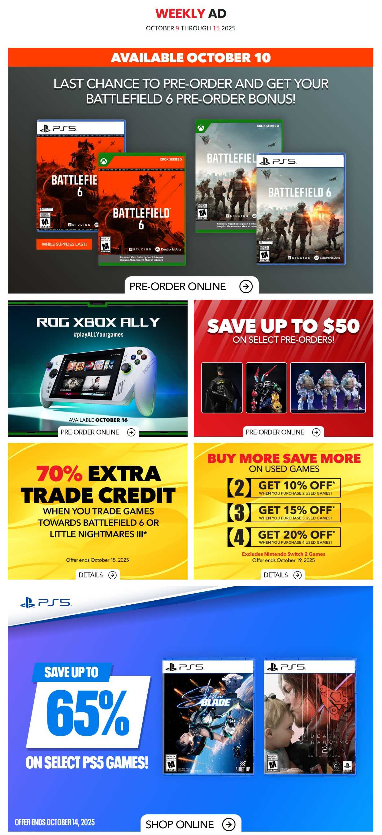 EB Games Flyer October 9 to 15