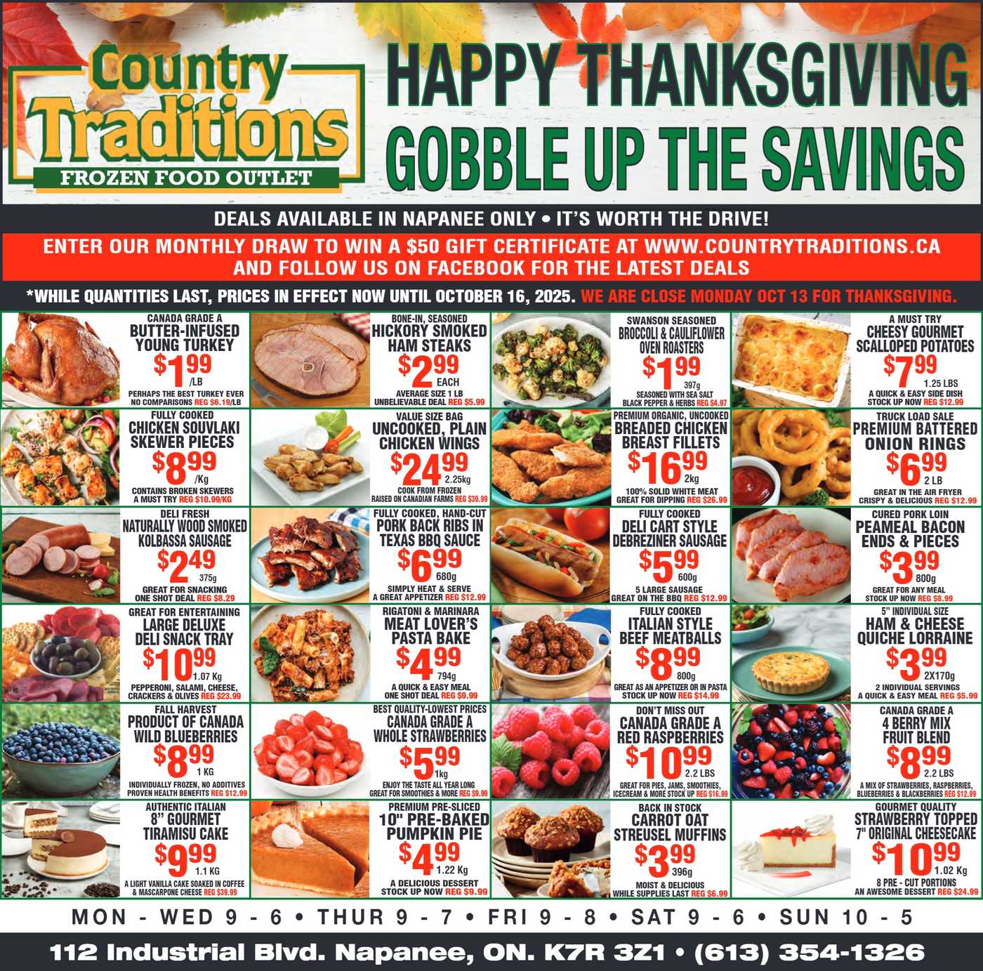 Country Traditions Flyer October 9 to 16