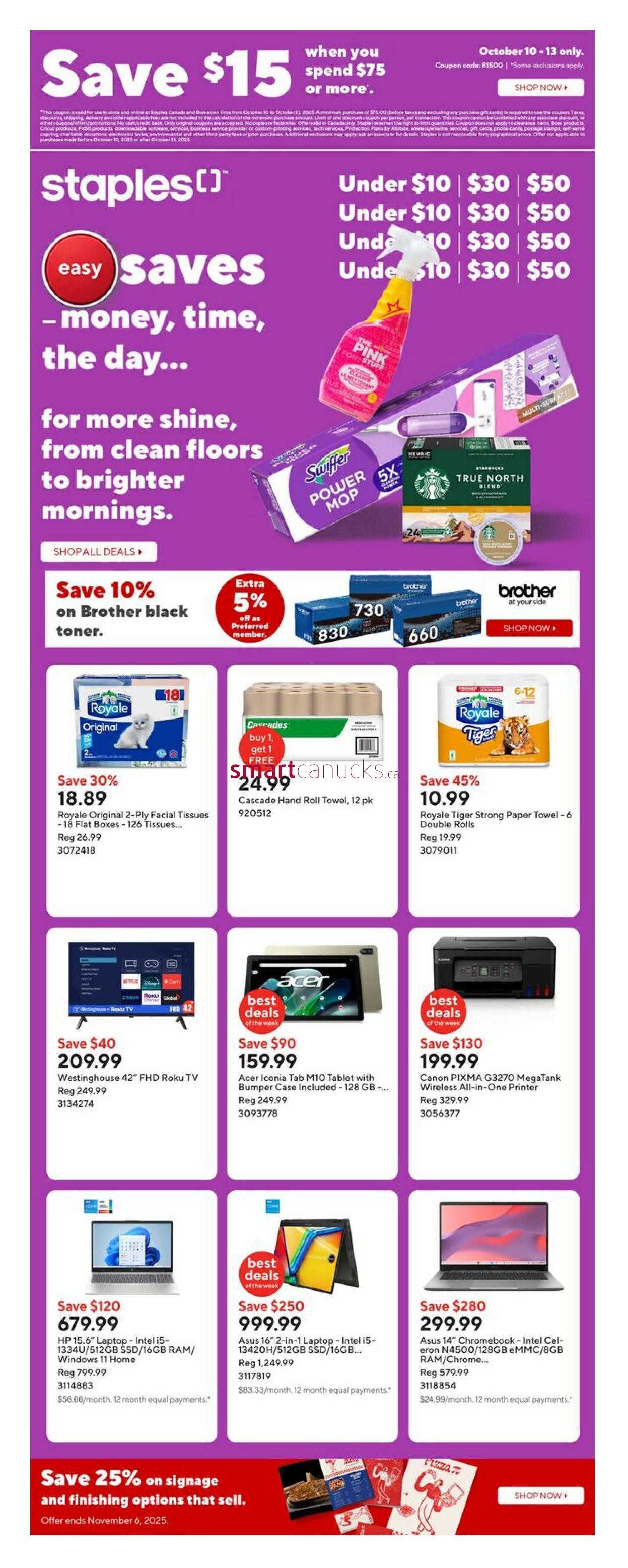 Staples Flyer October 10 to 16