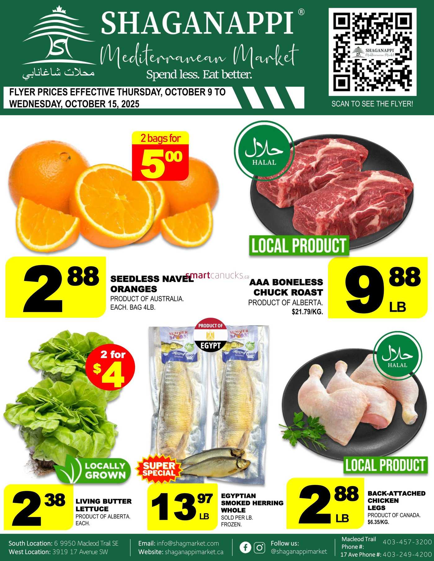 Shaganappi Mediterranean Market Flyer October 9 to 15