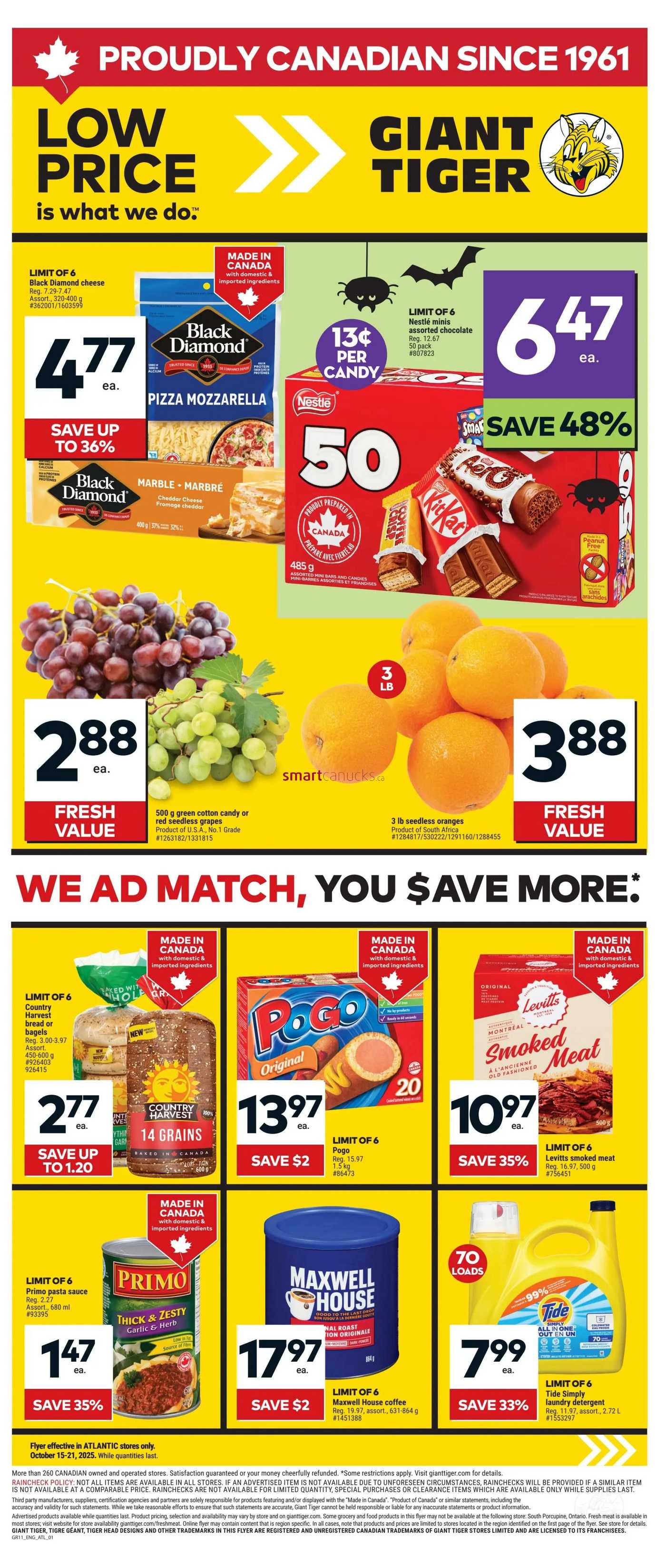 Giant Tiger (Atlantic) Flyer October 15 to 21