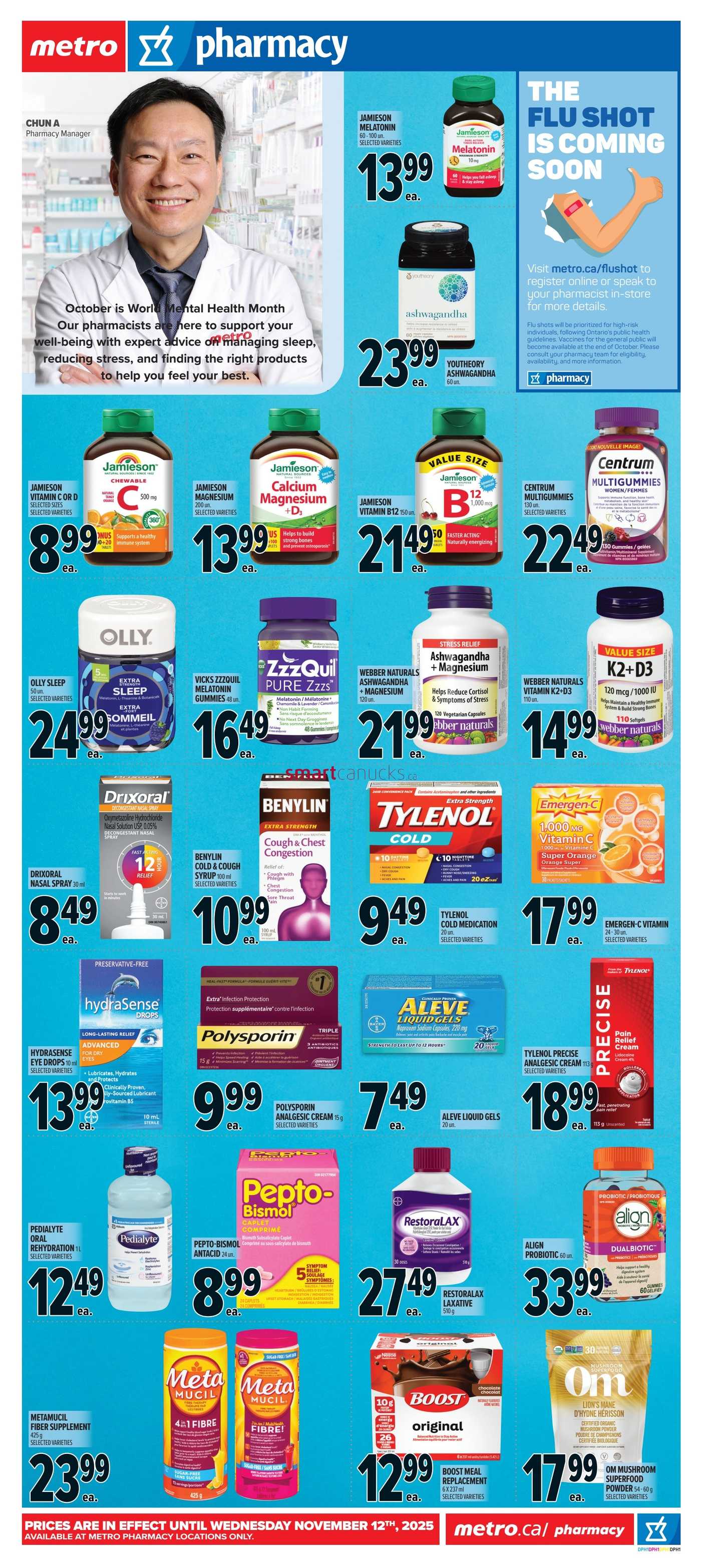 Metro (ON) Pharmacy Flyer October 16 to November 12