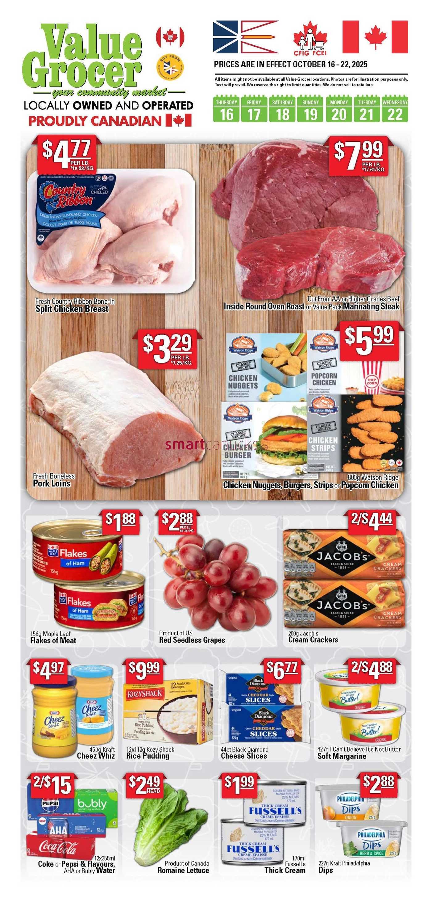 Value Grocer Flyer October 16 to 22