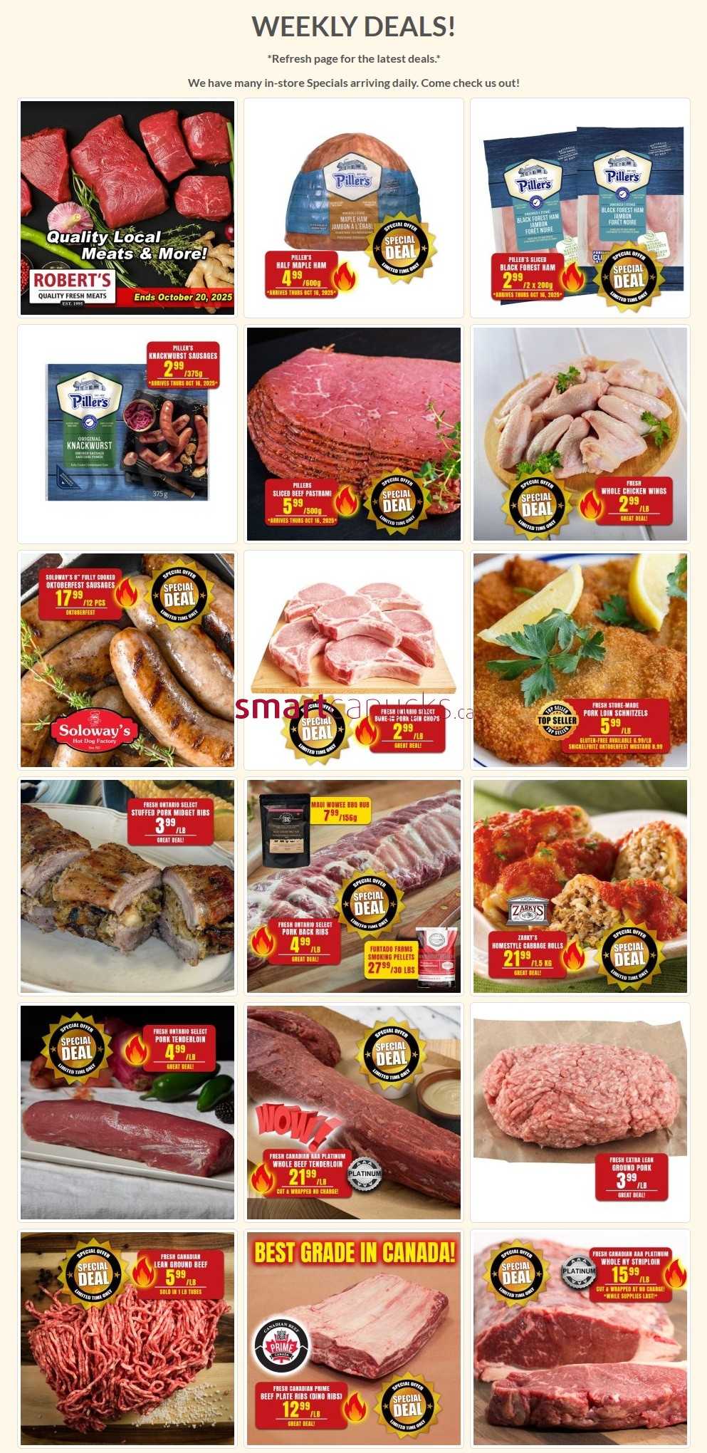 Robert's Fresh and Boxed Meats Flyer October 14 to 20
