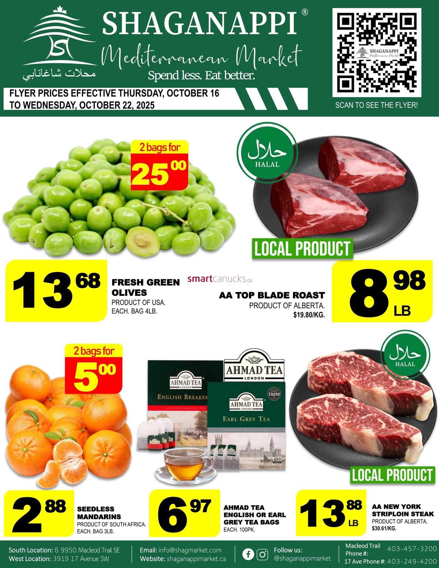 Shaganappi Mediterranean Market Flyer October 16 to 22