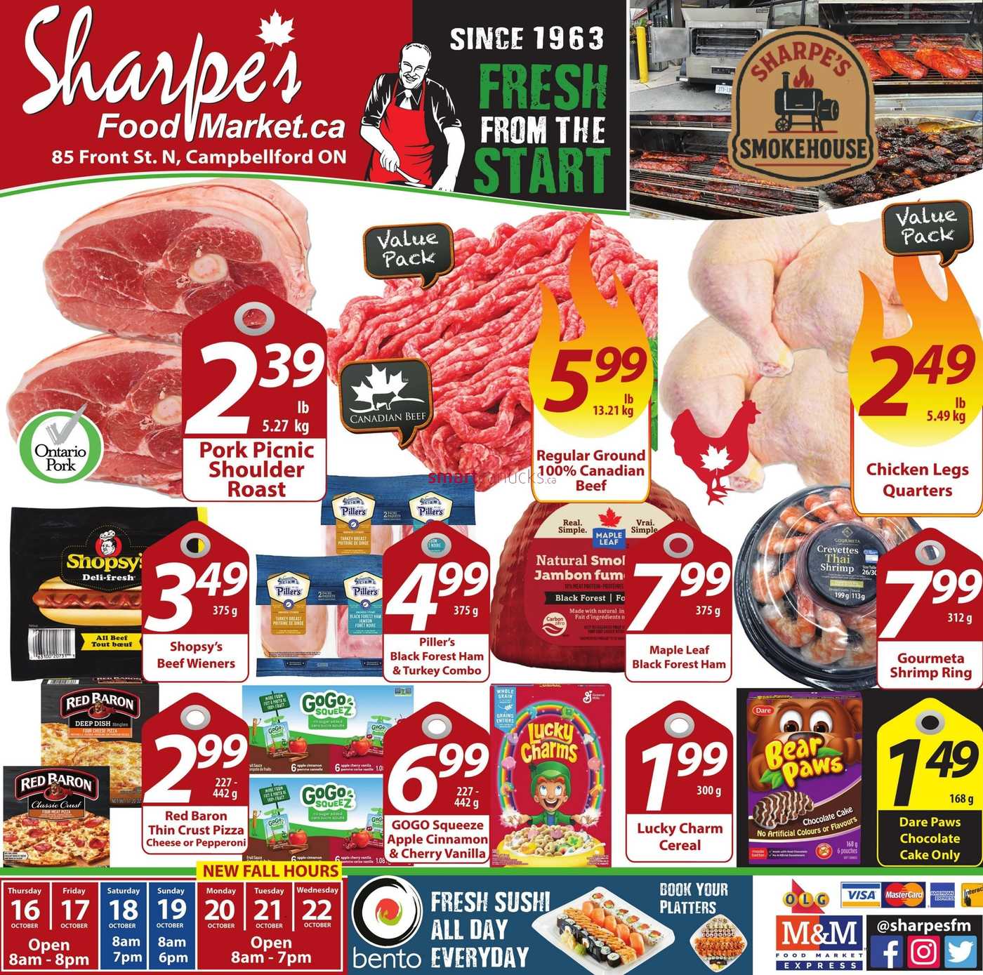 Sharpe's Food Market Flyer October 16 to 22