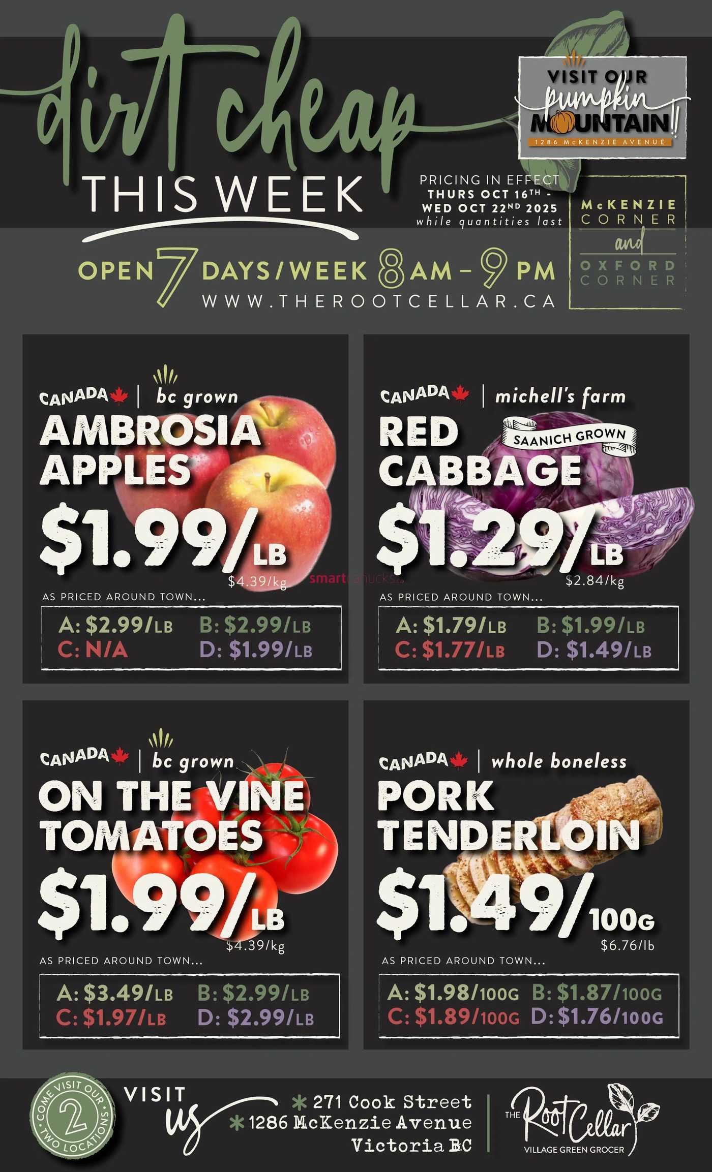 The Root Cellar Flyer October 16 to 22