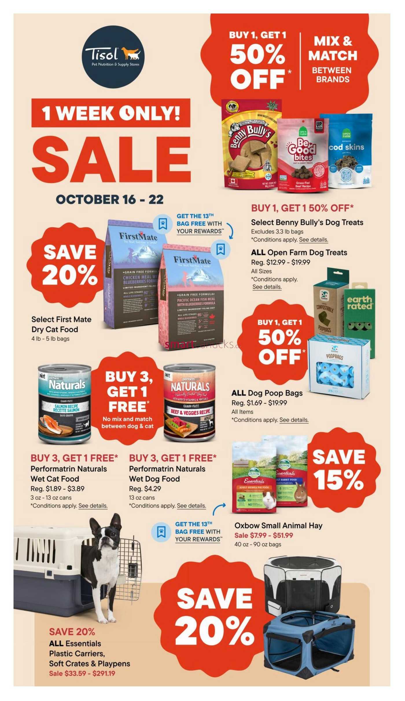 Tisol Pet Nutrition & Supply Stores Flyer October 16 to 22