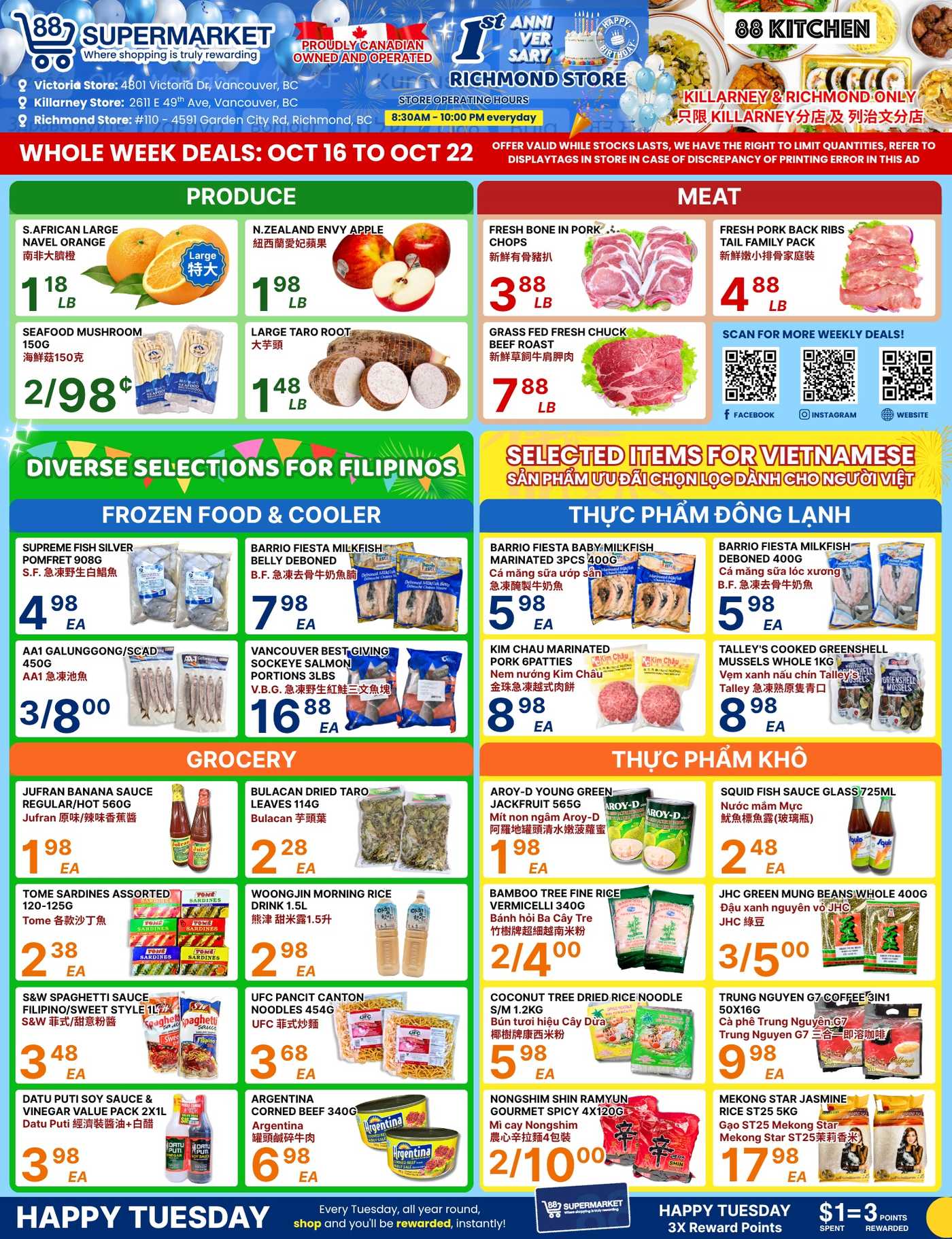 88 Supermarket Flyer October 16 to 22