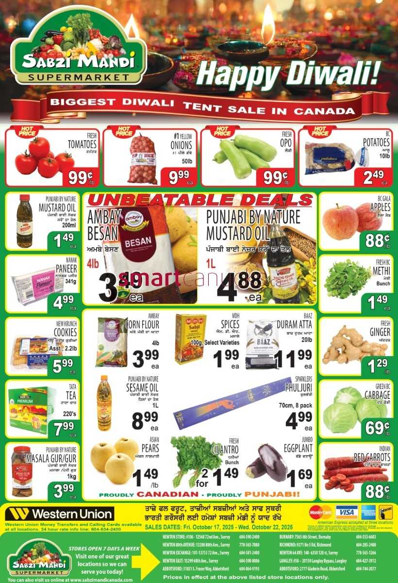 Sabzi Mandi Supermarket (Lower Mainland) Flyer October 17 to 22