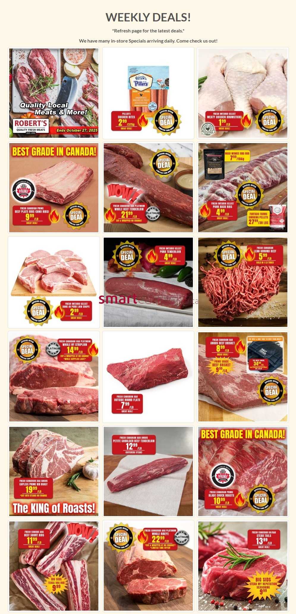 Robert's Fresh and Boxed Meats Flyer October 20 to 27