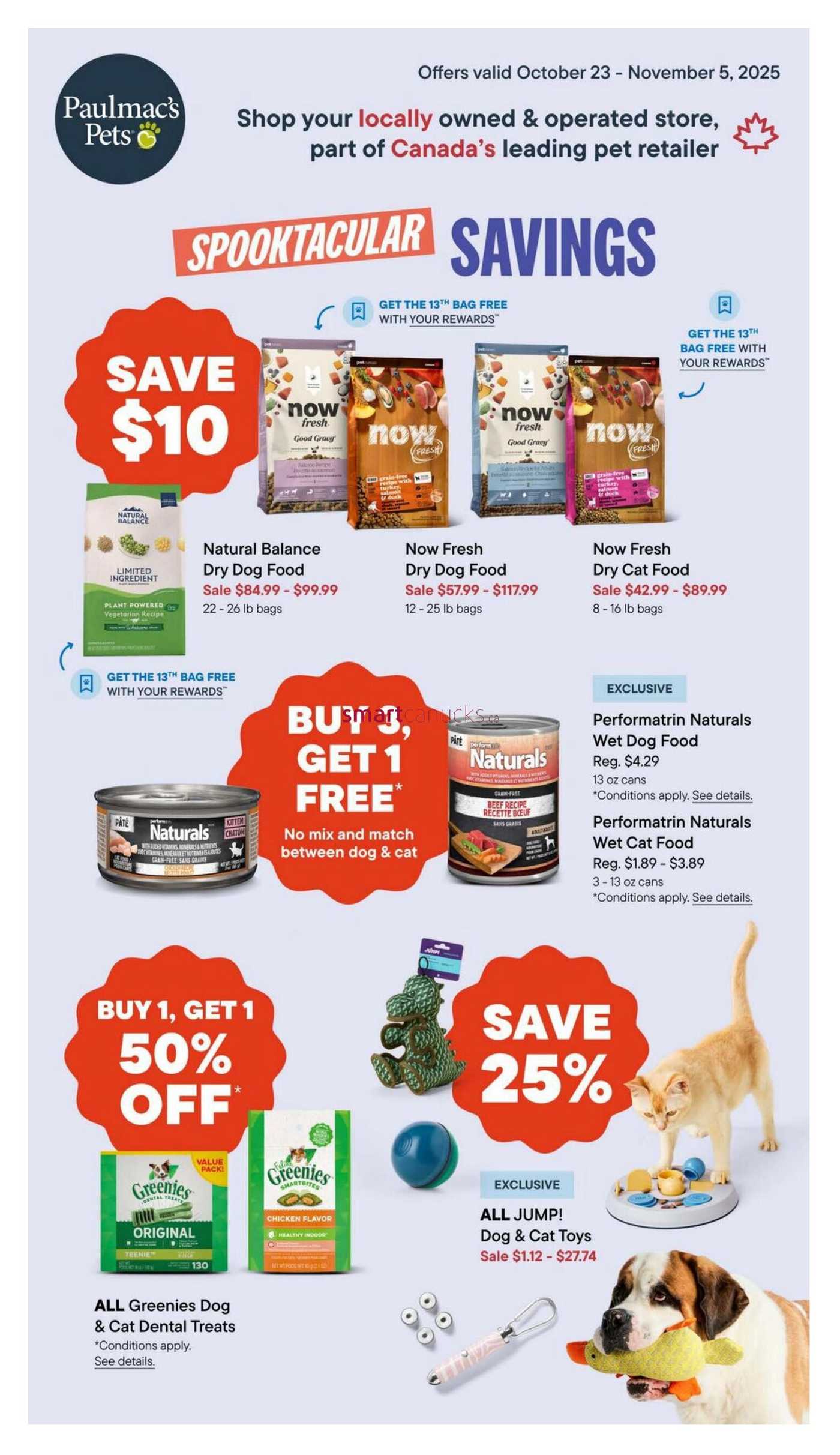 Paulmac's Pets Flyer October 23 to November 5