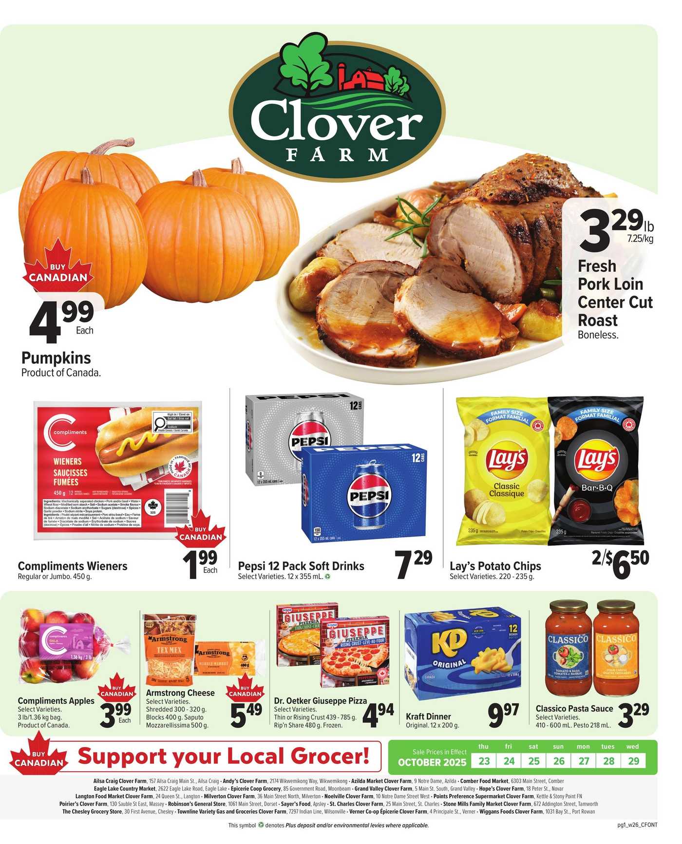 Clover Farm (ON) Flyer October 23 to 29