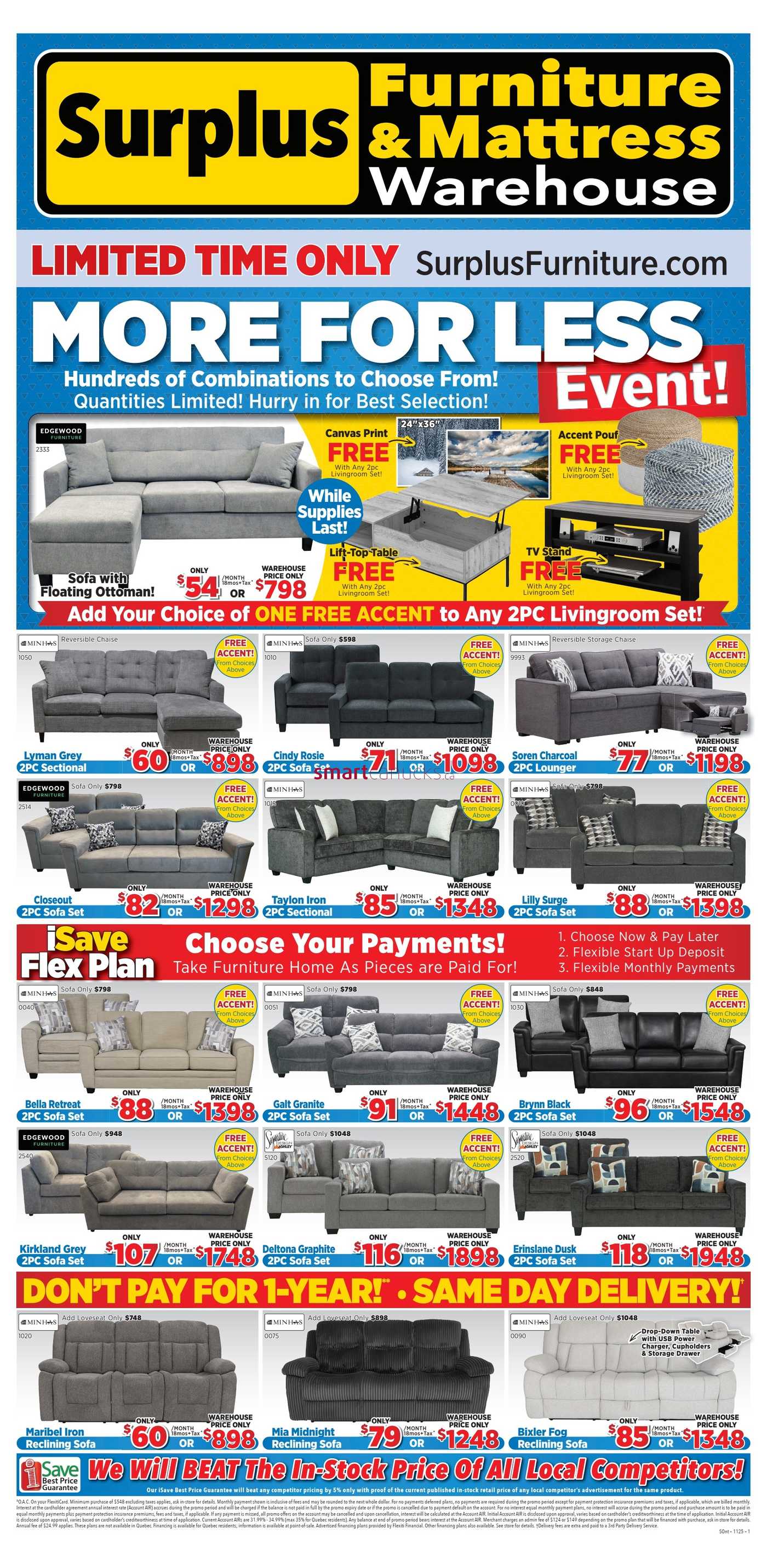 Surplus Furniture & Mattress Warehouse (S. ON) Flyer October 27 to November 16