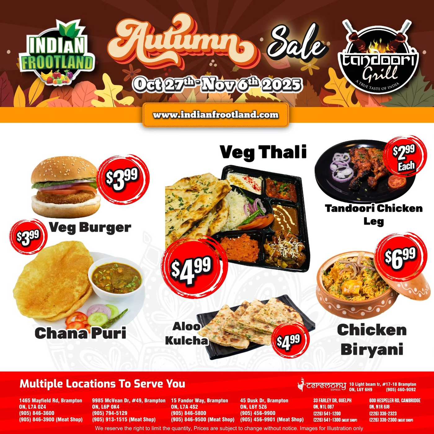 Indian Frootland Flyer October 27 to November 6