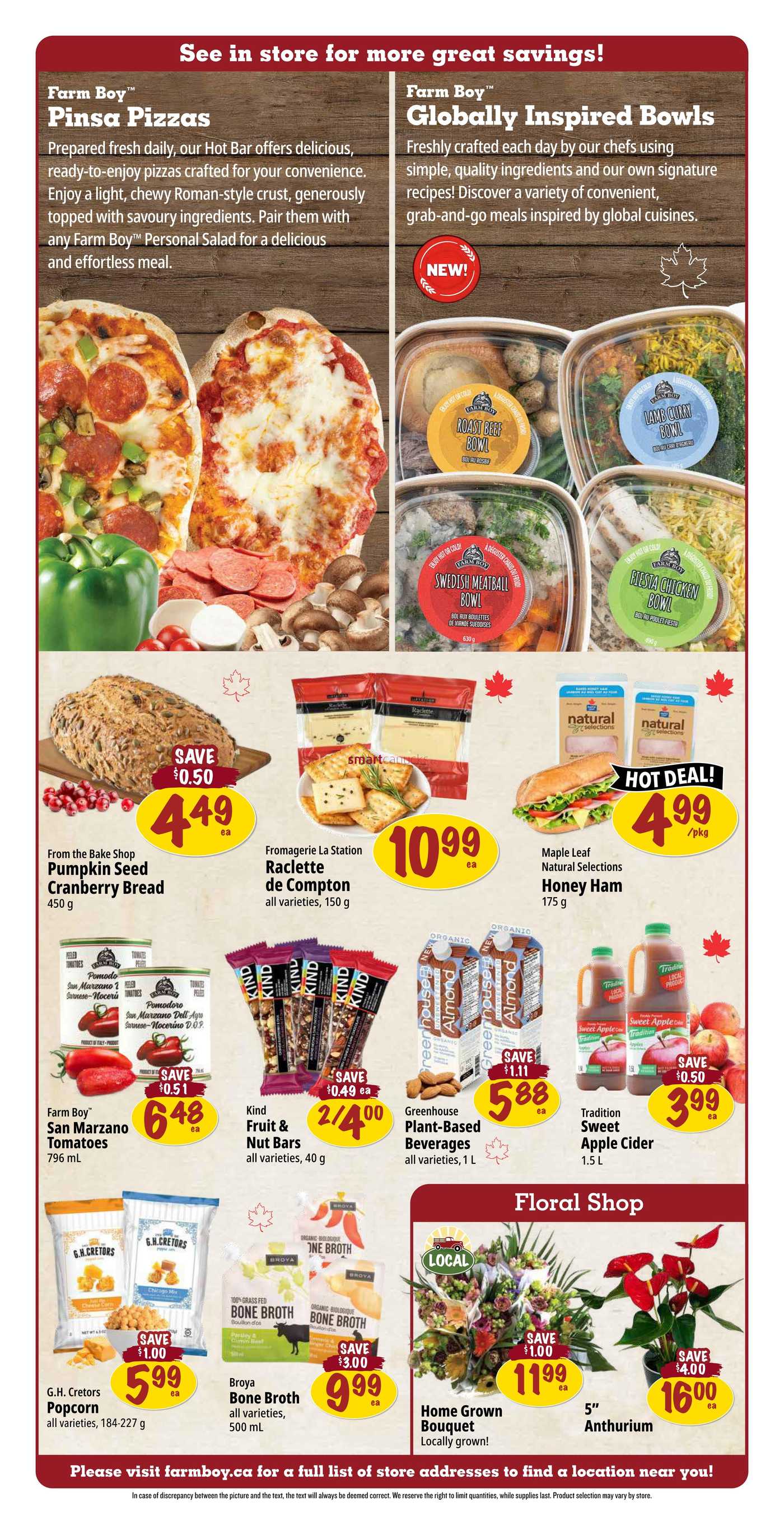 Farm Boy Flyer October 30 to November 5