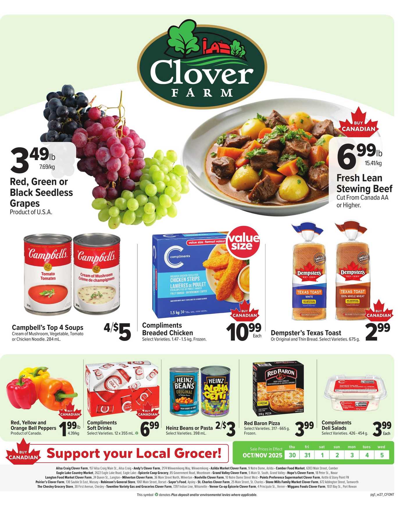 Clover Farm (ON) Flyer October 30 to November 5