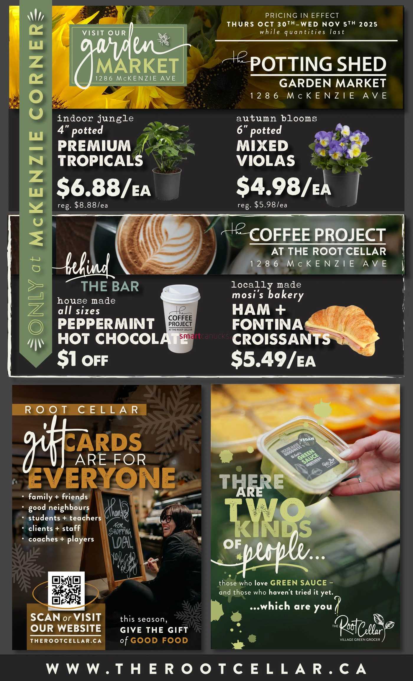 The Root Cellar Flyer October 30 to November 5
