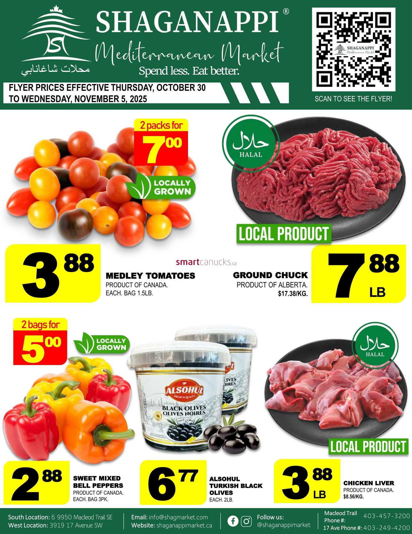 Shaganappi Mediterranean Market Flyer October 30 to November 5