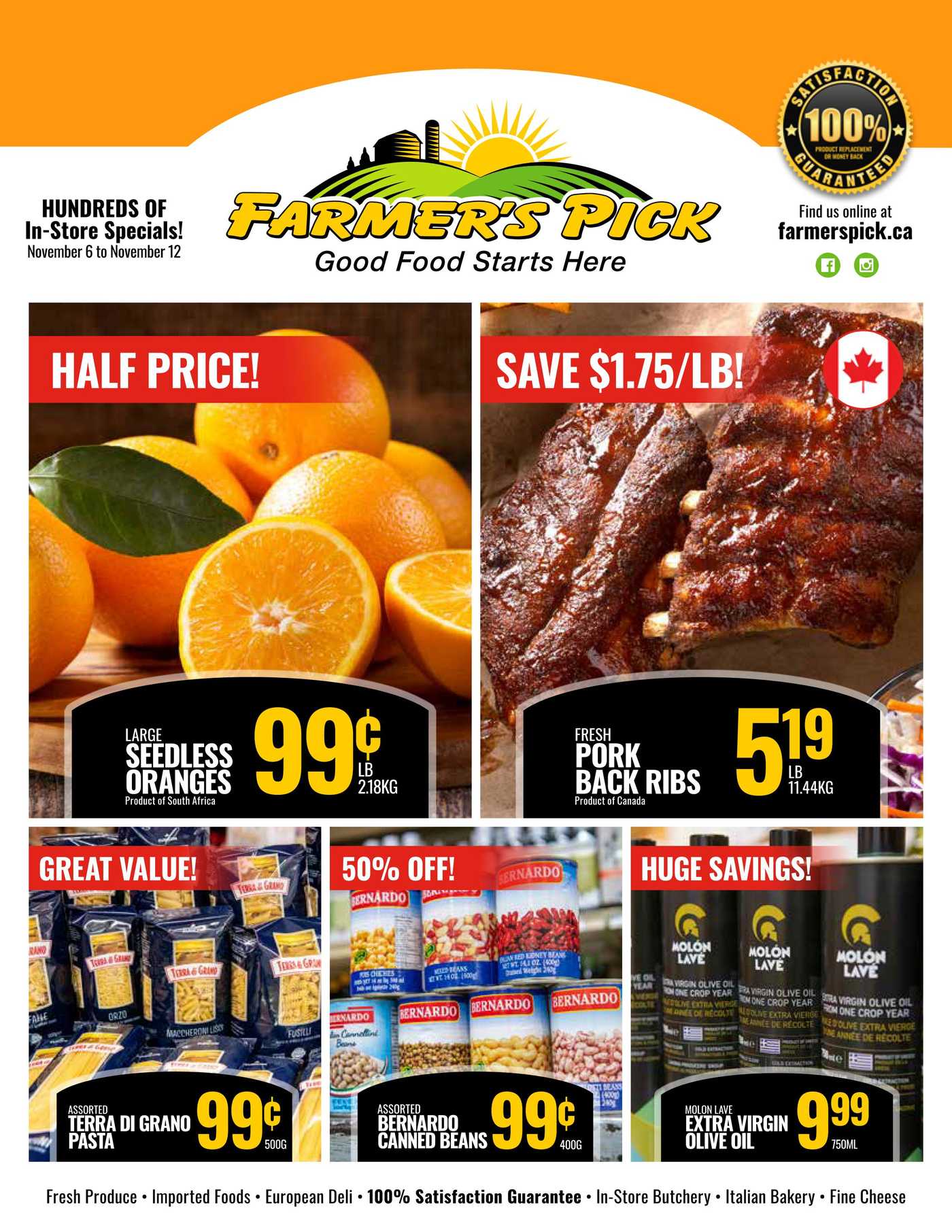Farmer's Pick Flyer November 6 to 12