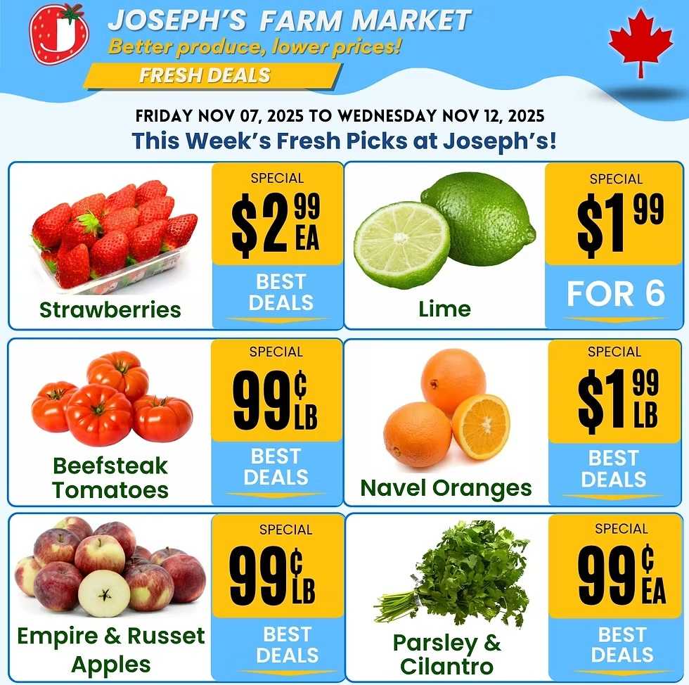 Joseph's Farm Market Flyer November 7 to 12