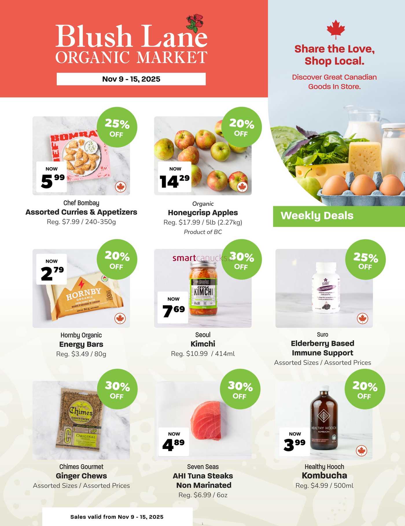 Blush Lane Organic Market Flyer November 9 to 15