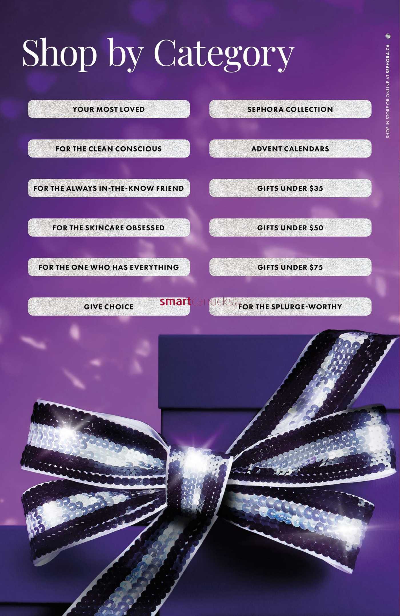 Sephora 2025 Holiday Gift Guide November 11 to December 24