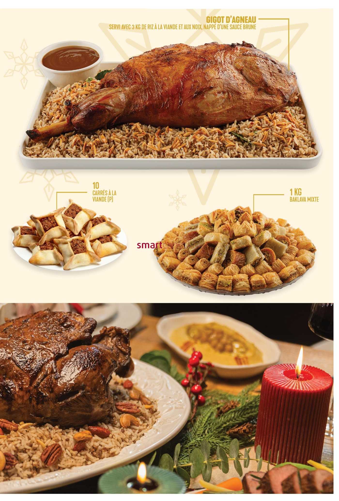 Adonis Holiday Catering Menu Flyer November 13 to January 7