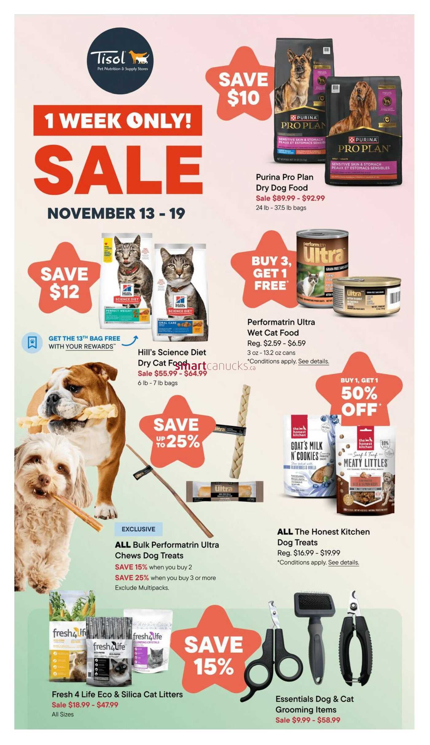 Tisol Pet Nutrition & Supply Stores Flyer November 13 to 19
