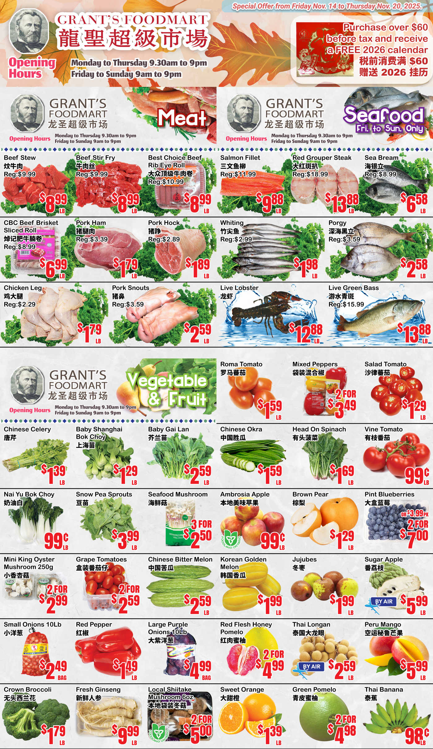 Grant's Food Mart Flyer November 14 to 20