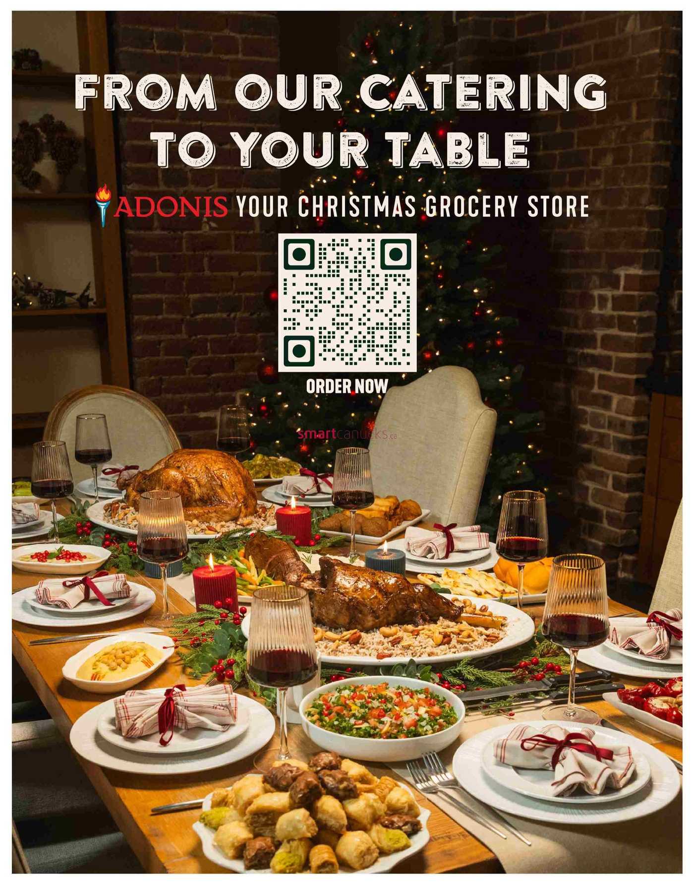 Adonis (ON) Holiday Catering Menu Flyer November 13 to January 7