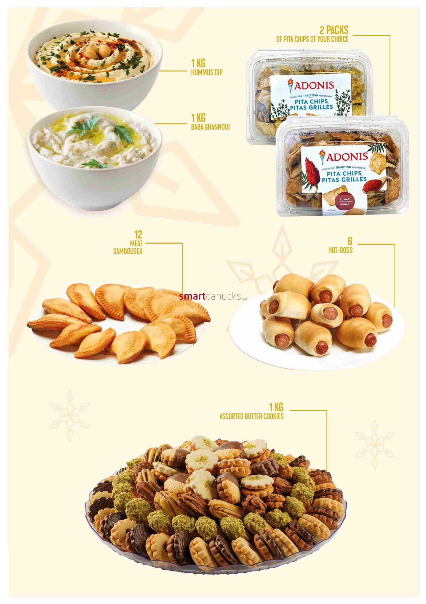 Adonis (ON) Holiday Catering Menu Flyer November 13 to January 7
