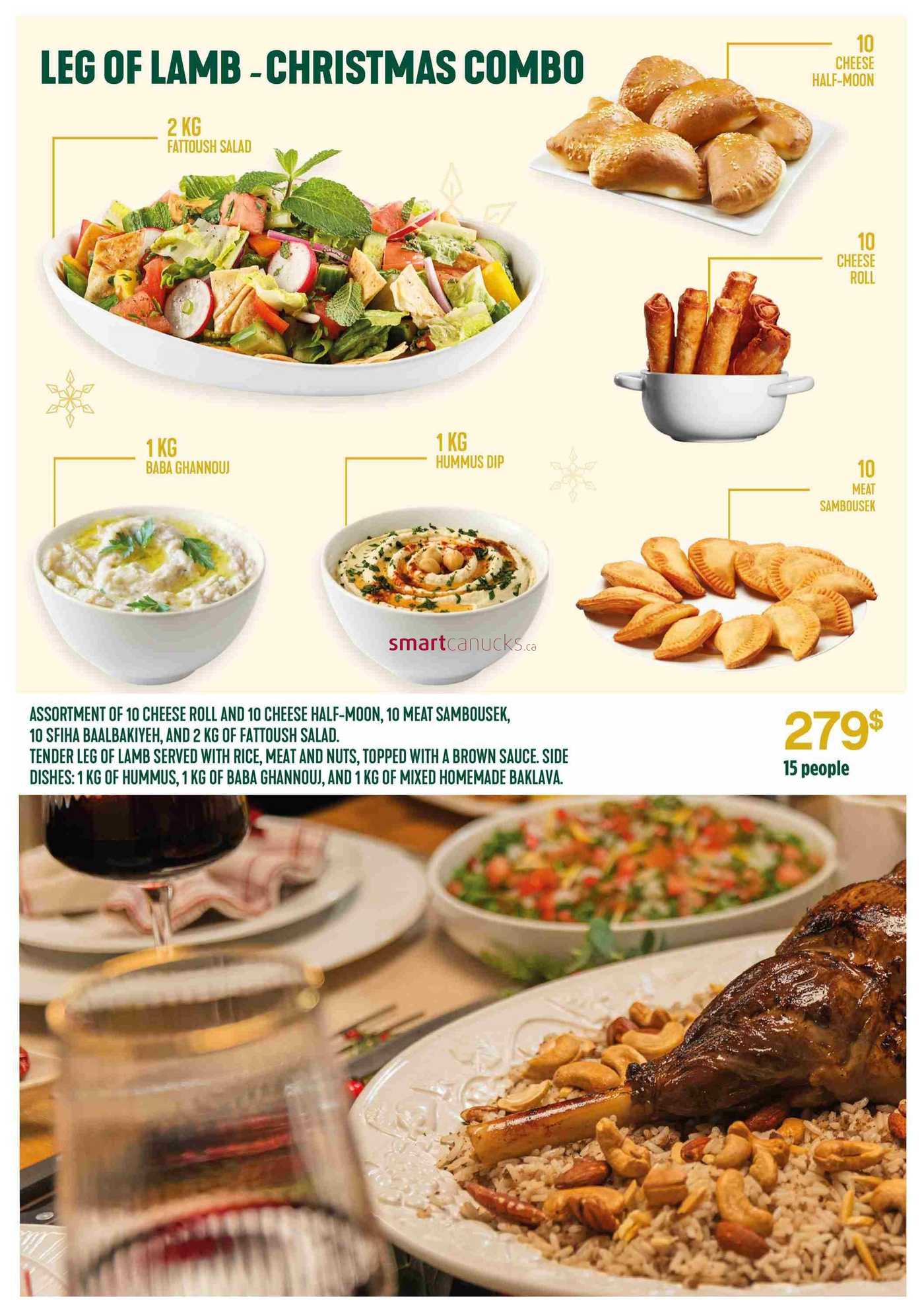 Adonis (ON) Holiday Catering Menu Flyer November 13 to January 7