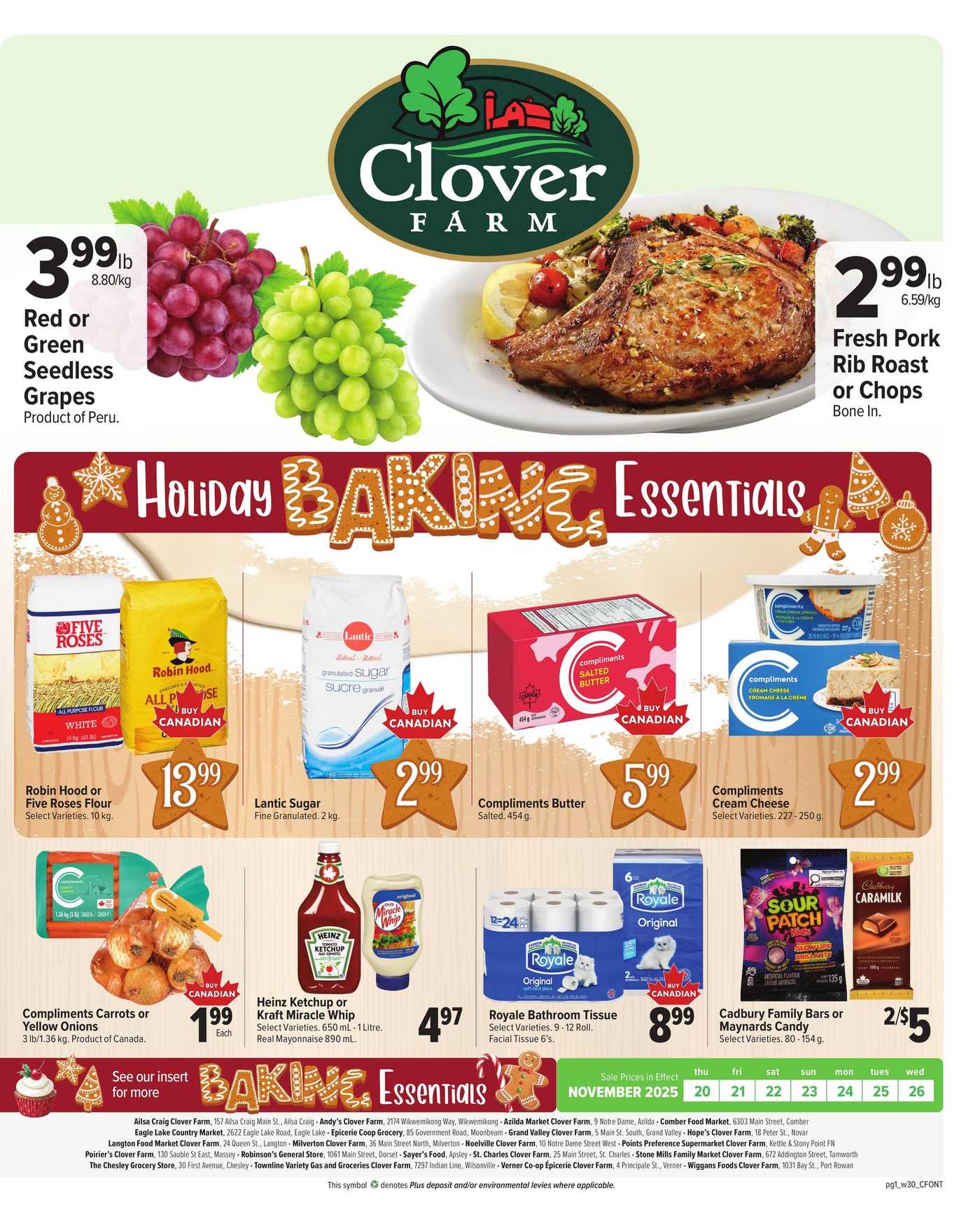 Clover Farm (ON) Flyer November 20 to 26