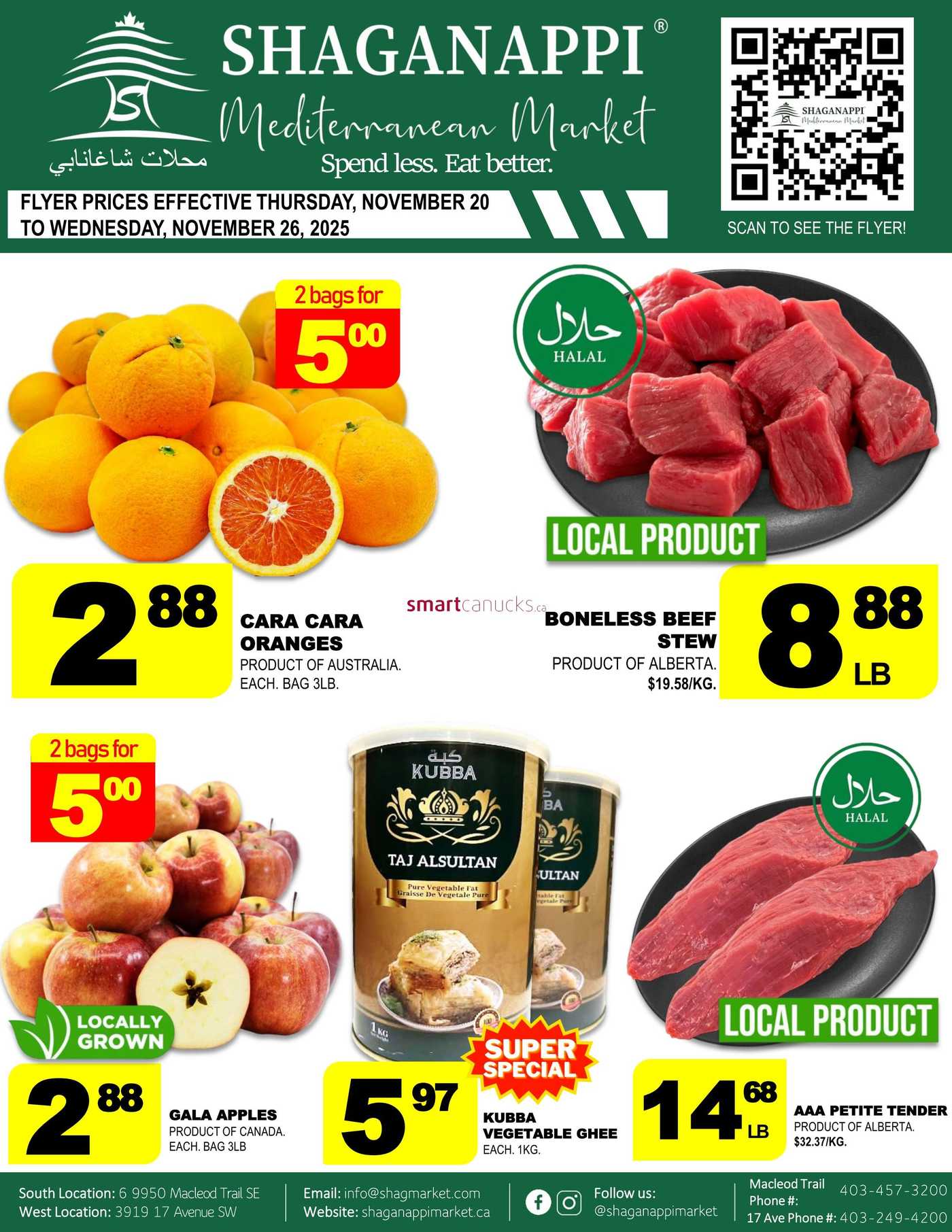 Shaganappi Mediterranean Market Flyer November 20 to 26