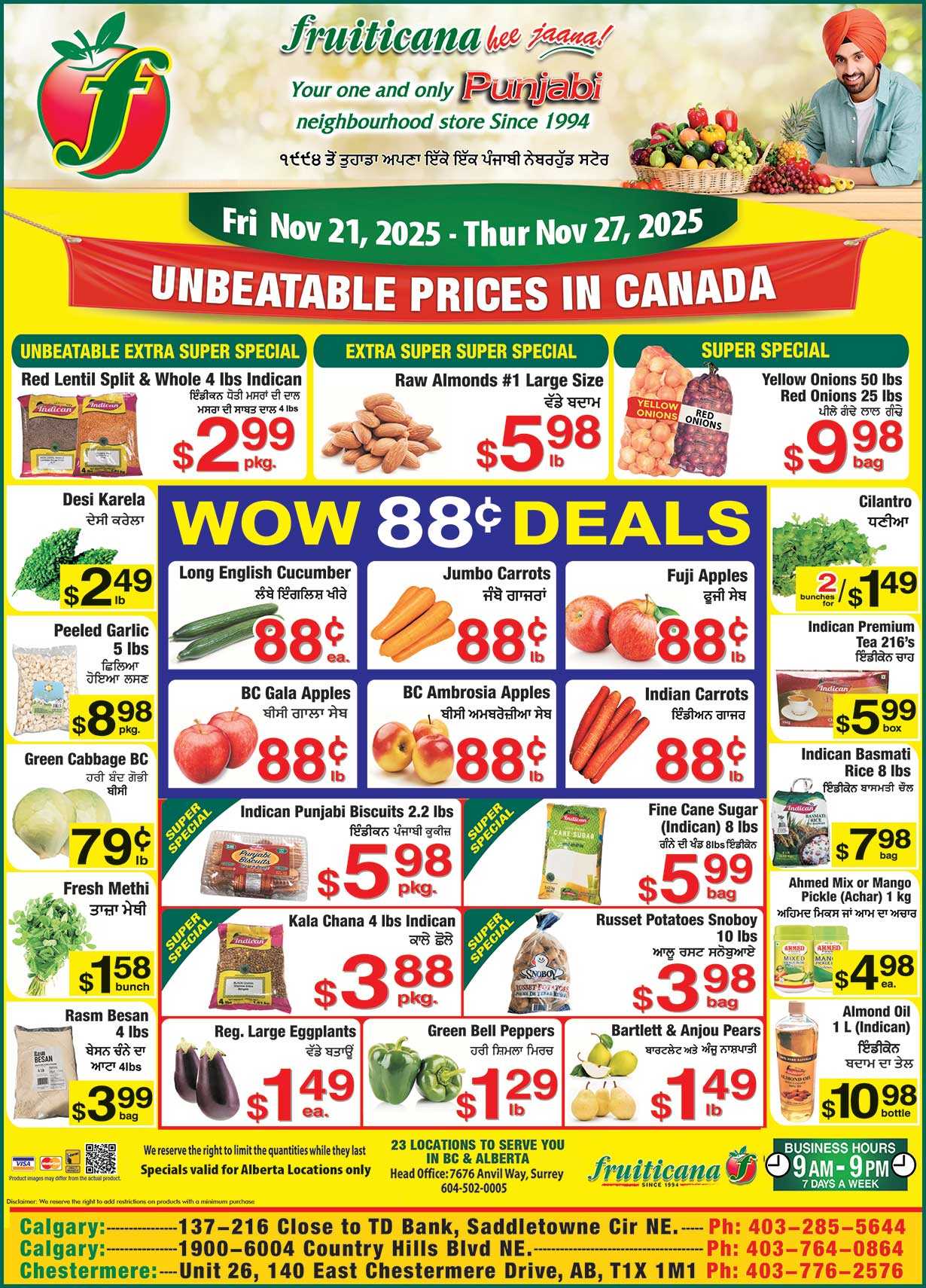 Fruiticana (Calgary) Flyer November 21 to 27