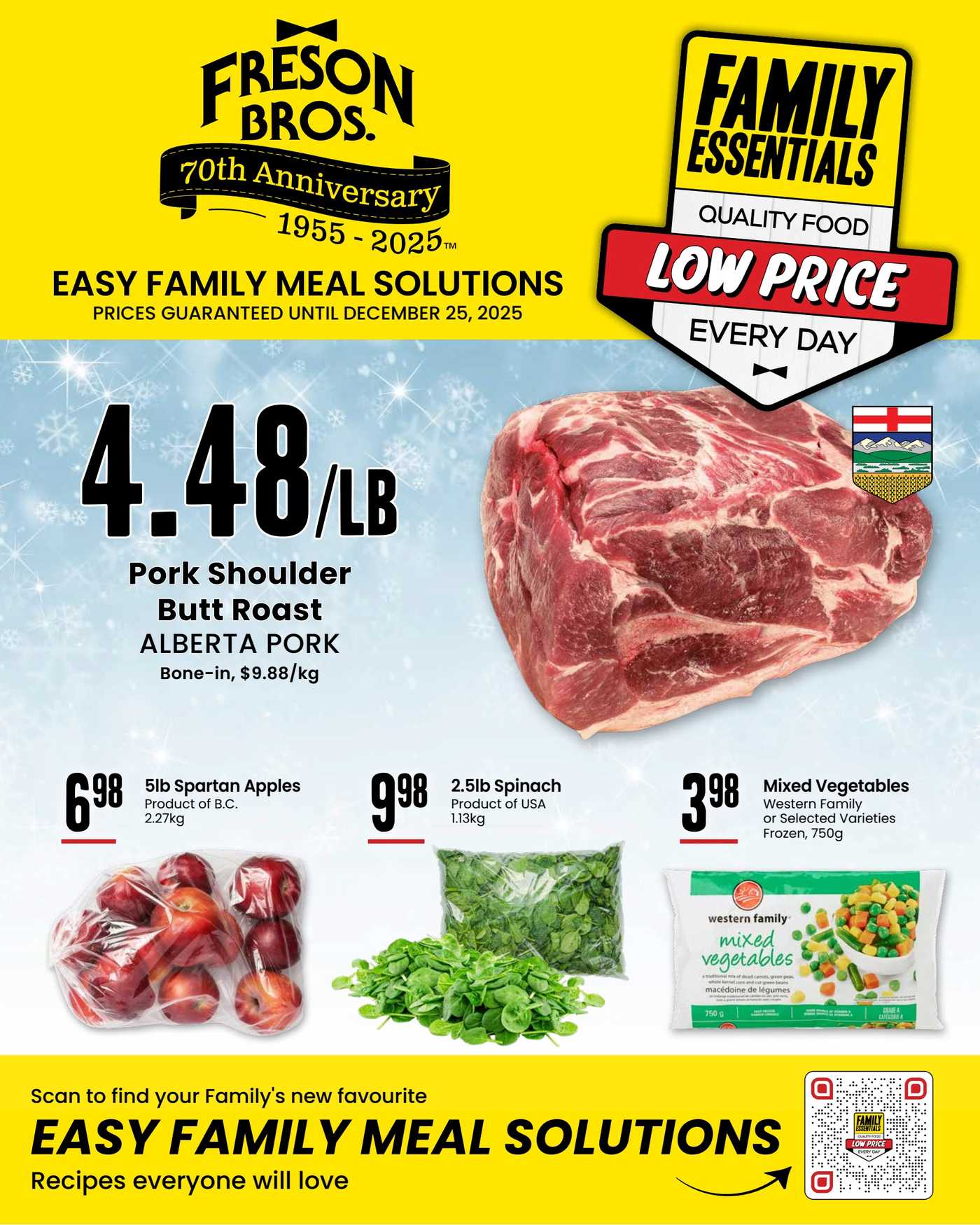 Freson Bros. Family Essentials Flyer November 28 to December 25