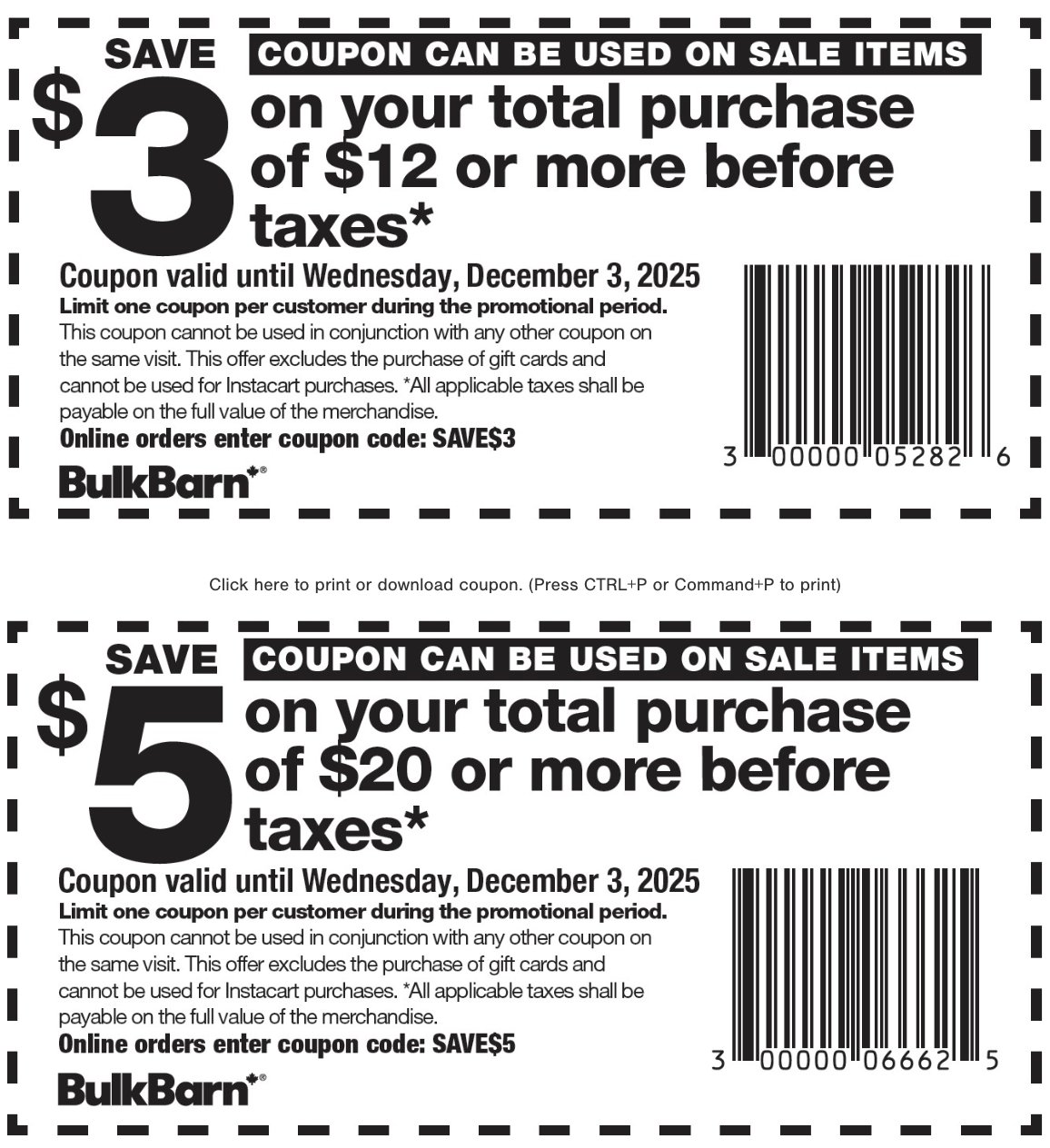 Bulk Barn Canada Coupon: Valid until December 3