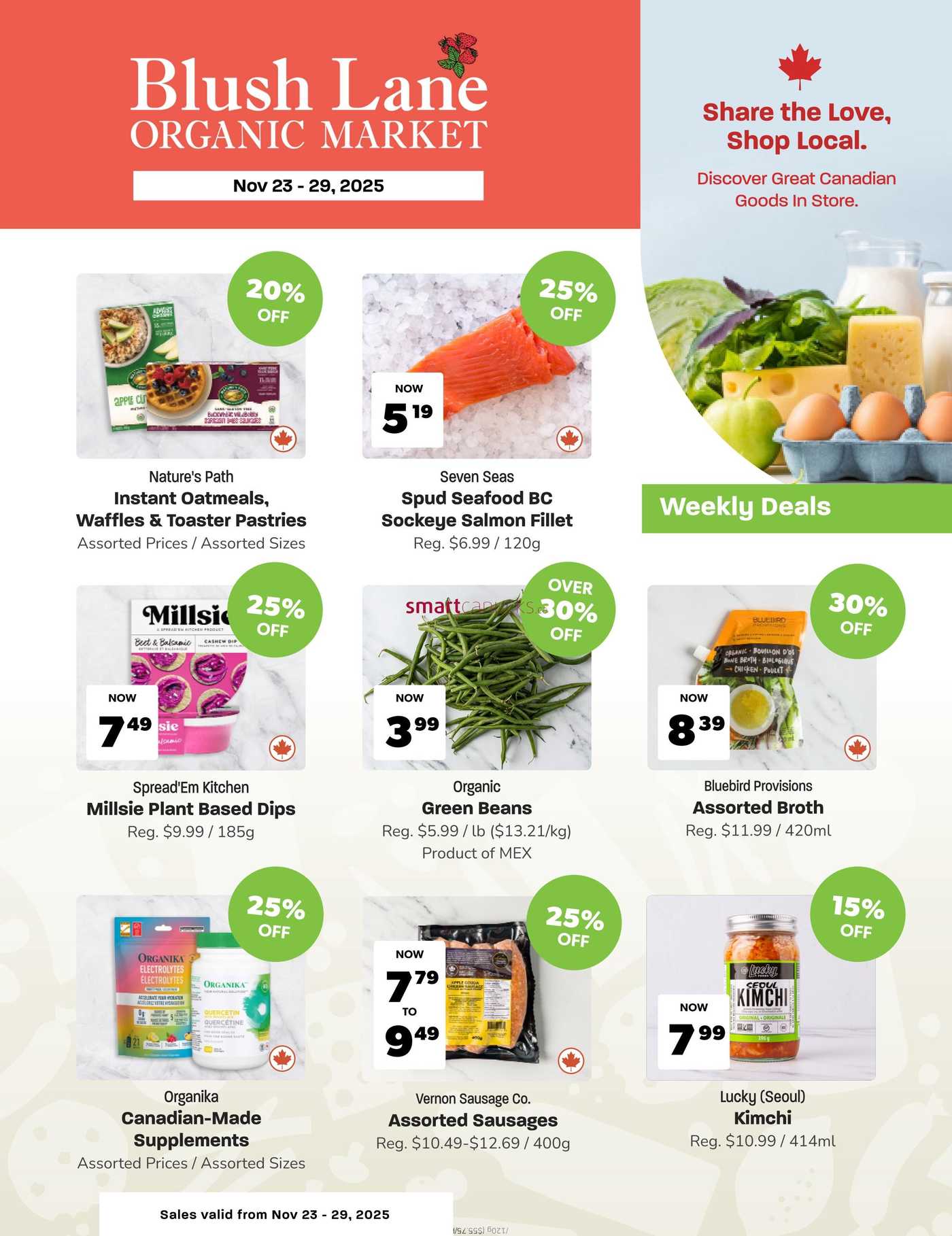 Blush Lane Organic Market Flyer November 23 to 29