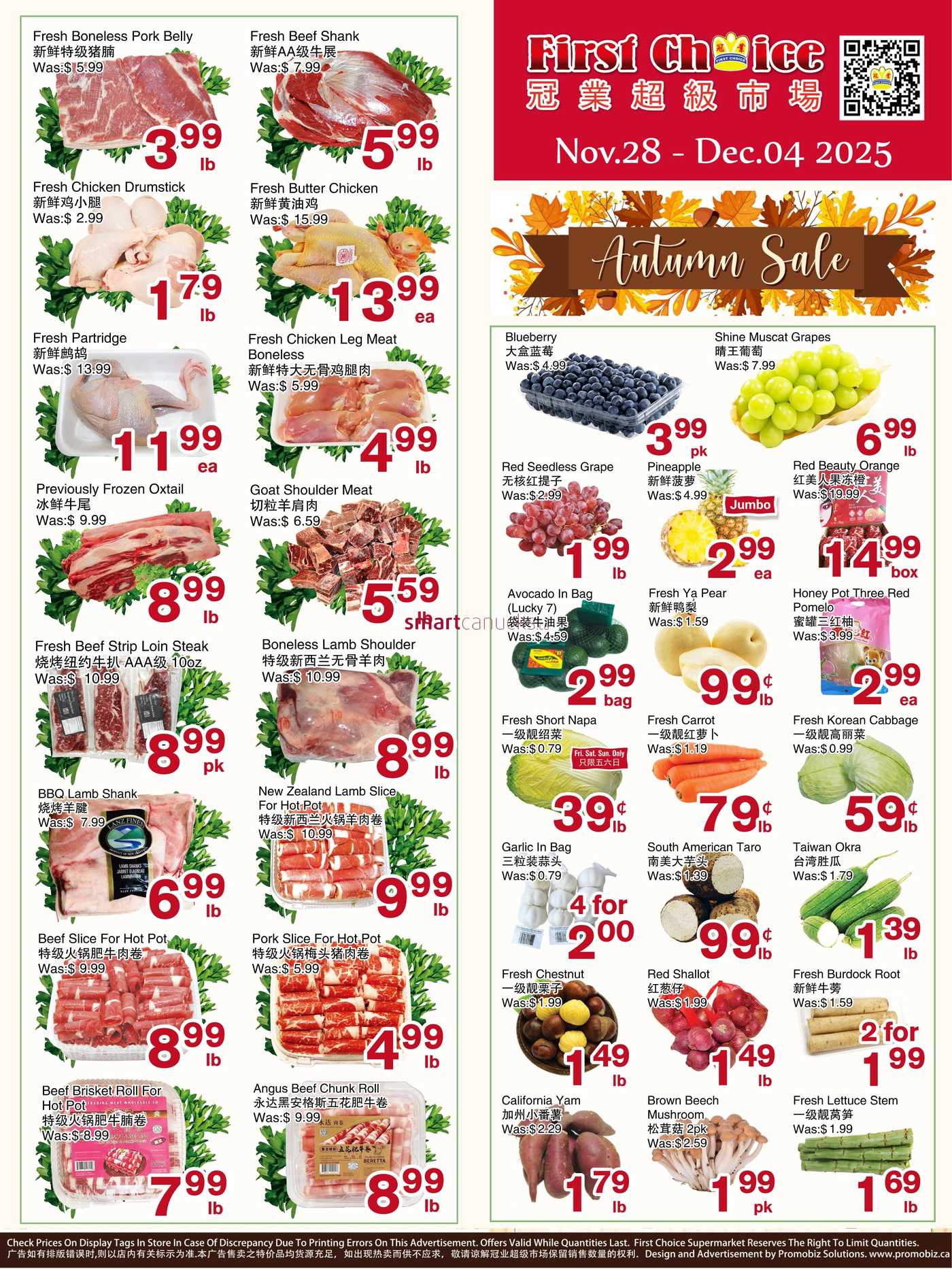 First Choice Supermarket Flyer November 28 to December 4
